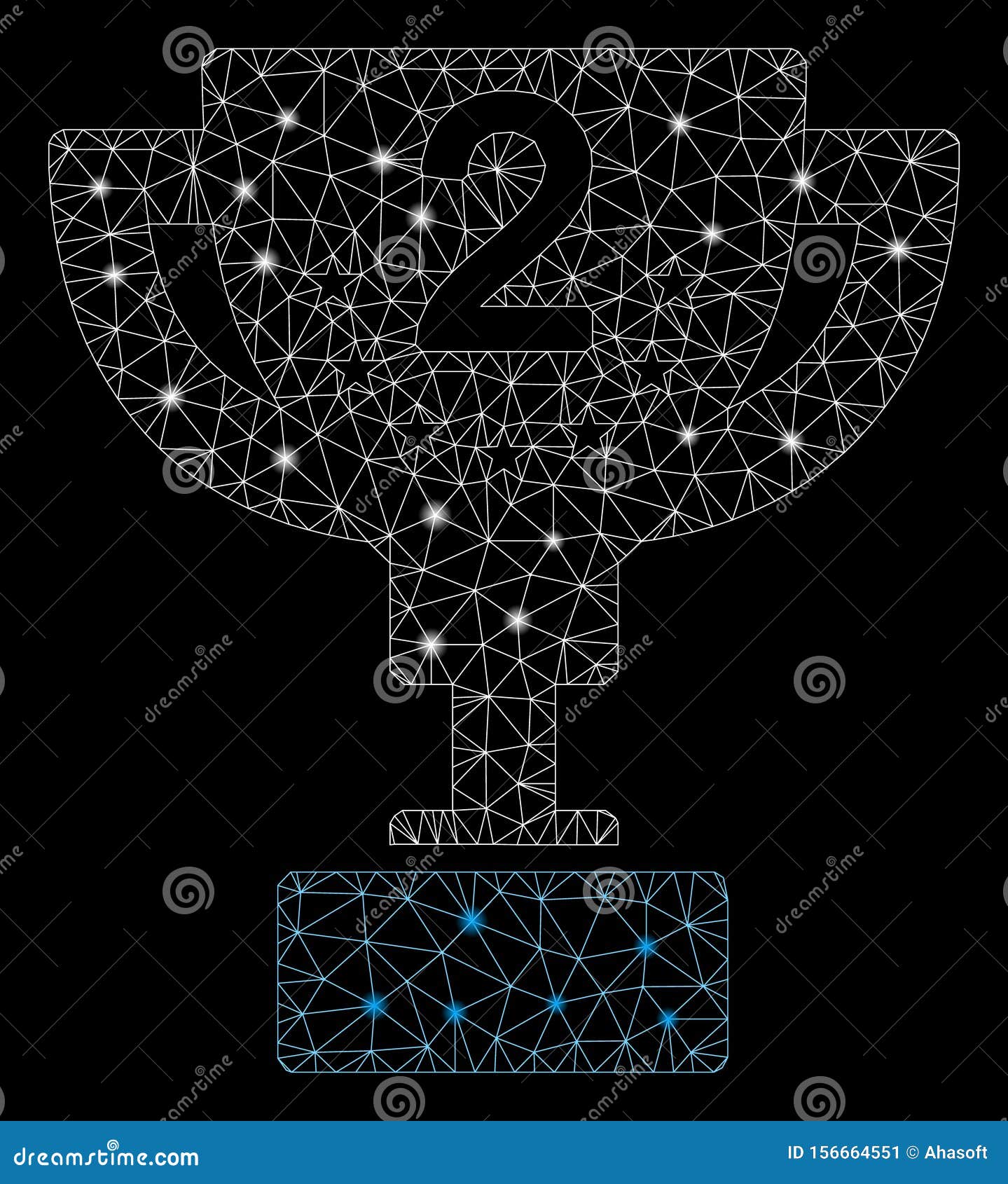 Flare Mesh 2D Second Prize Cup with Flare Spots Stock Vector ...