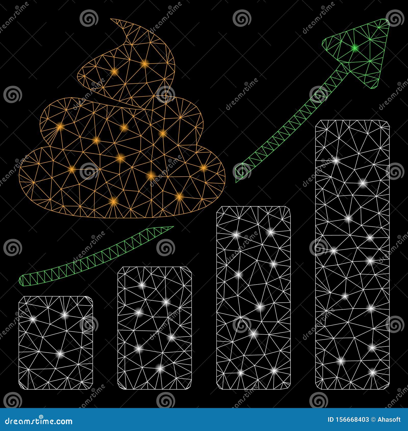 Flare Mesh 2D Shit Growing Chart with Flare Spots Stock Vector ...