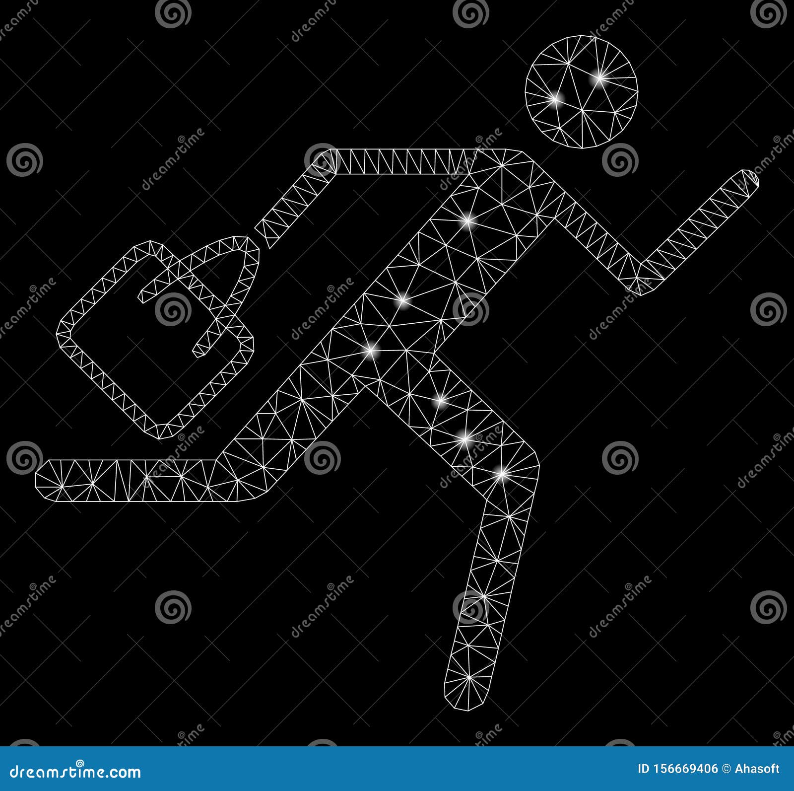 Flare Mesh 2D Shopping Running Man with Flare Spots Stock Vector ...
