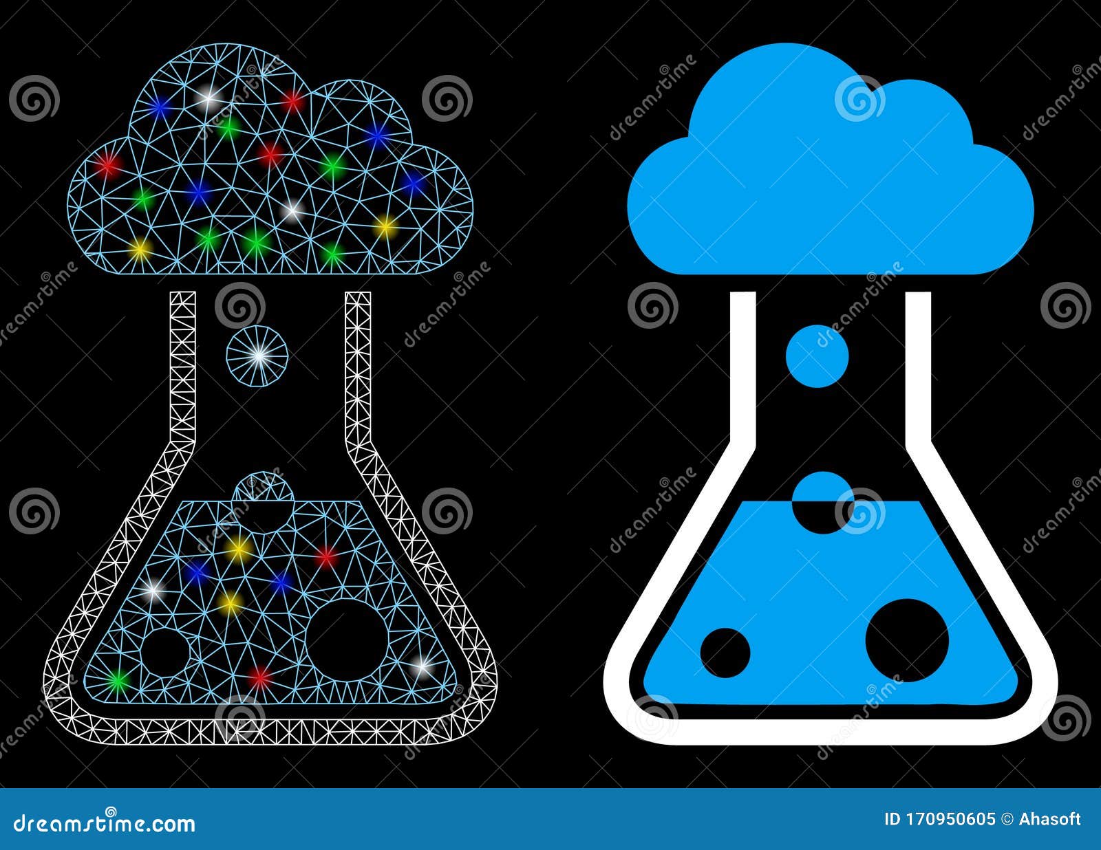 Flare Mesh 2D Smog Flask Icon with Flare Spots Stock Vector ...