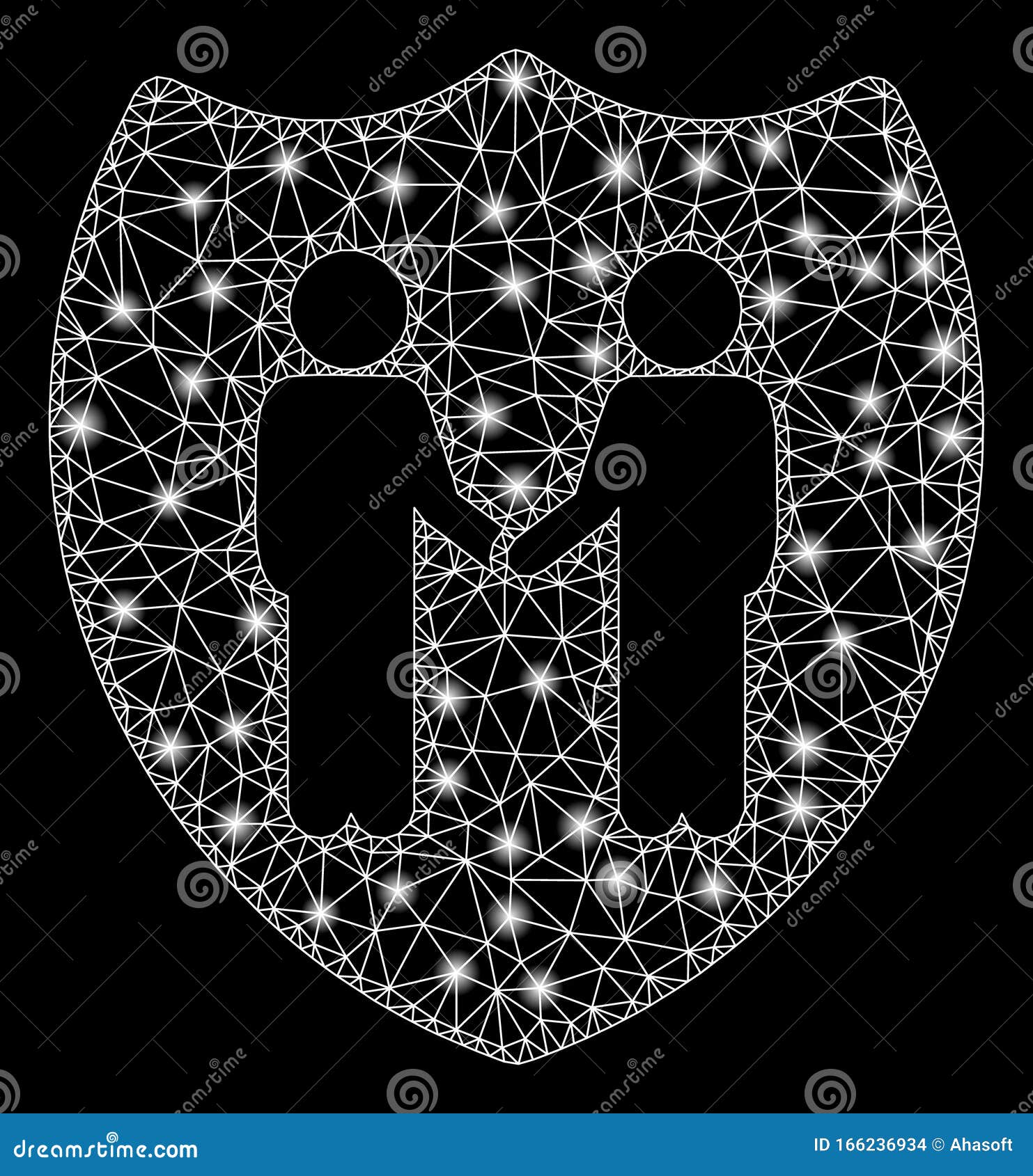 Flare Mesh 2D Trust Shield with Flare Spots Stock Vector - Illustration ...