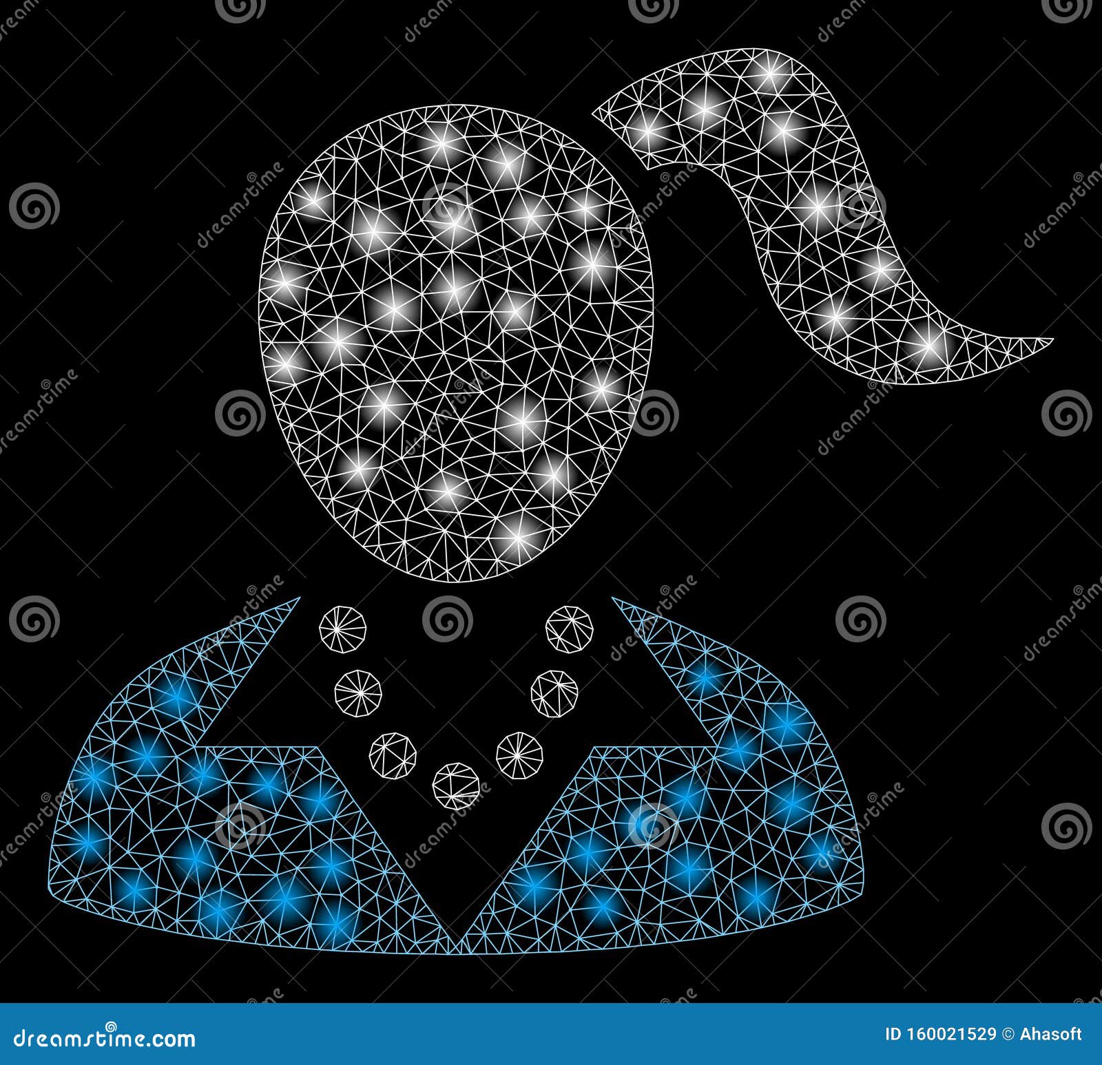 Flare Mesh Network Female with Flare Spots Stock Vector - Illustration ...