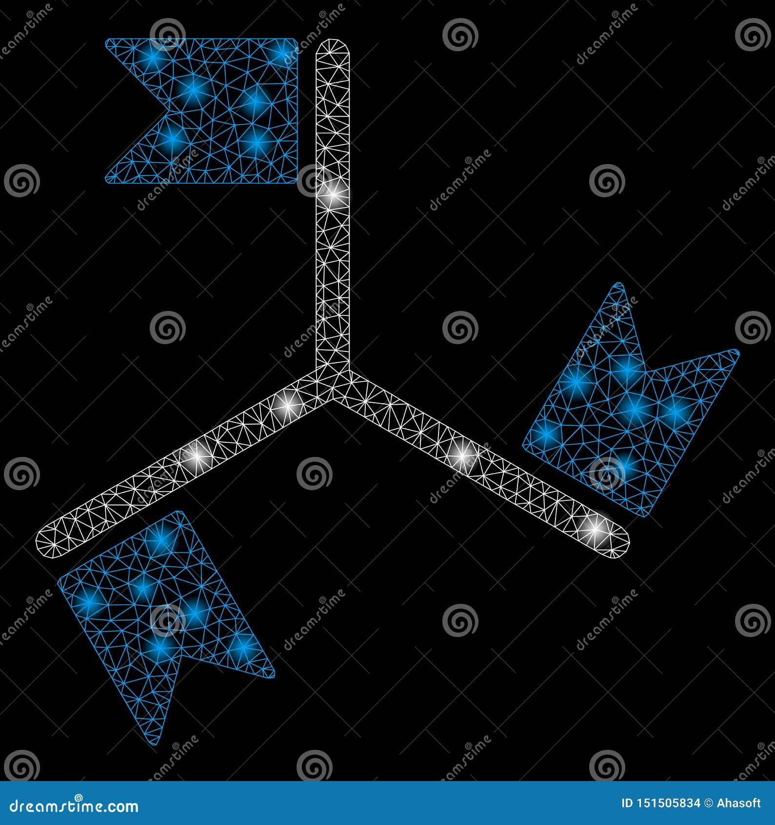 Flare Mesh Network Flags with Flare Spots Stock Vector - Illustration ...