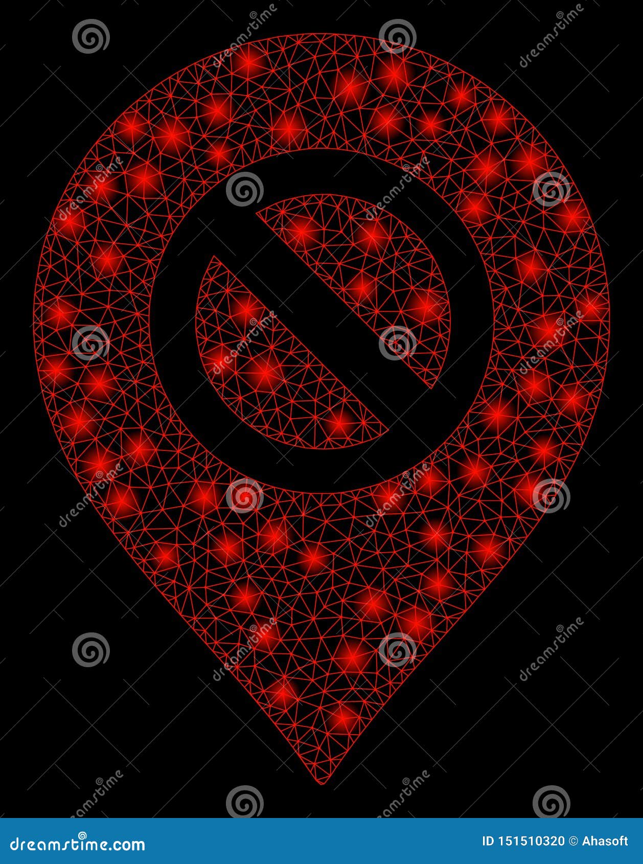 Flare Mesh Network Forbidden Marker with Flare Spots Stock Vector ...