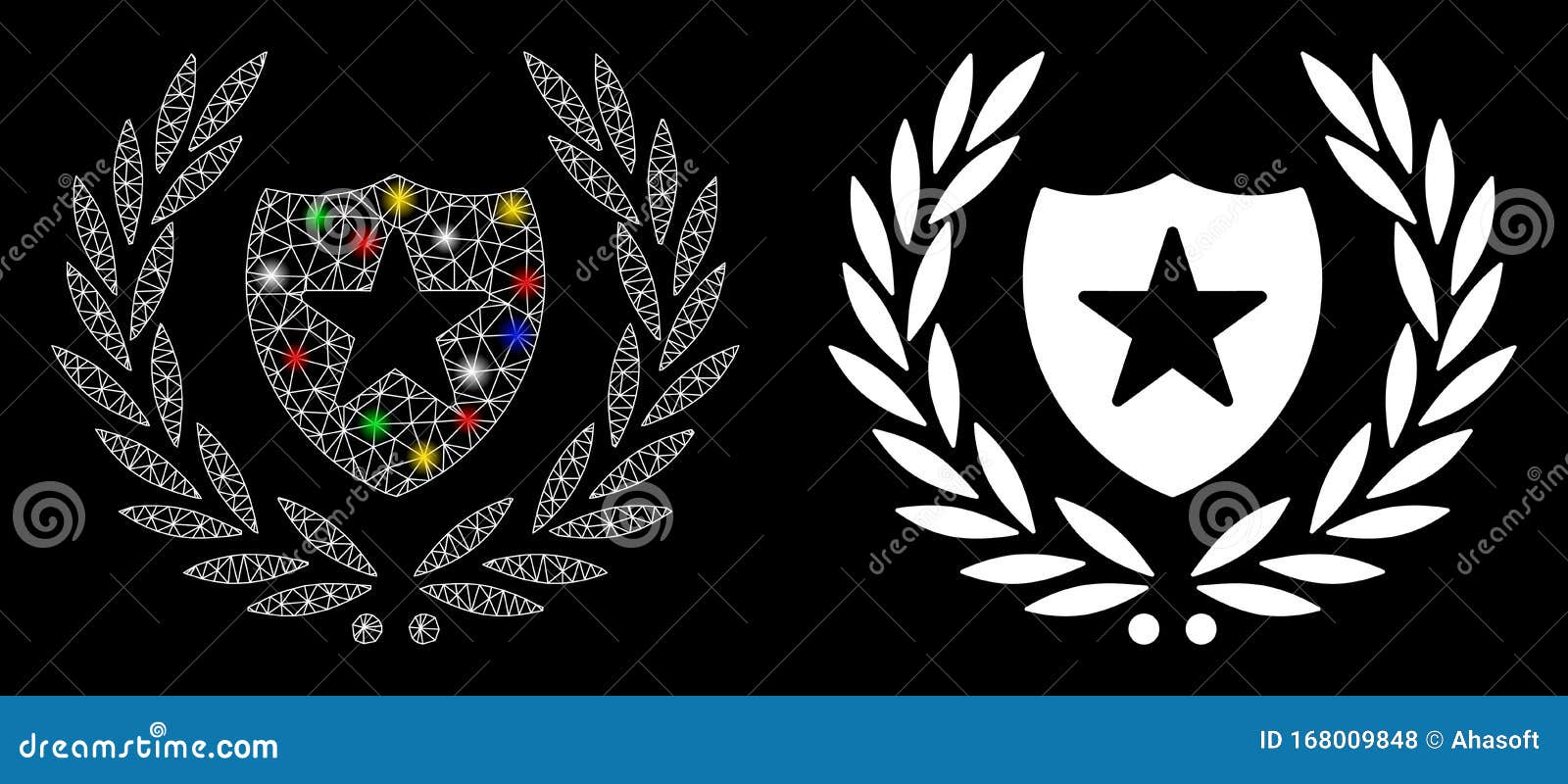 Flare Mesh Wire Frame Glory Shield Icon with Flare Spots Stock ...