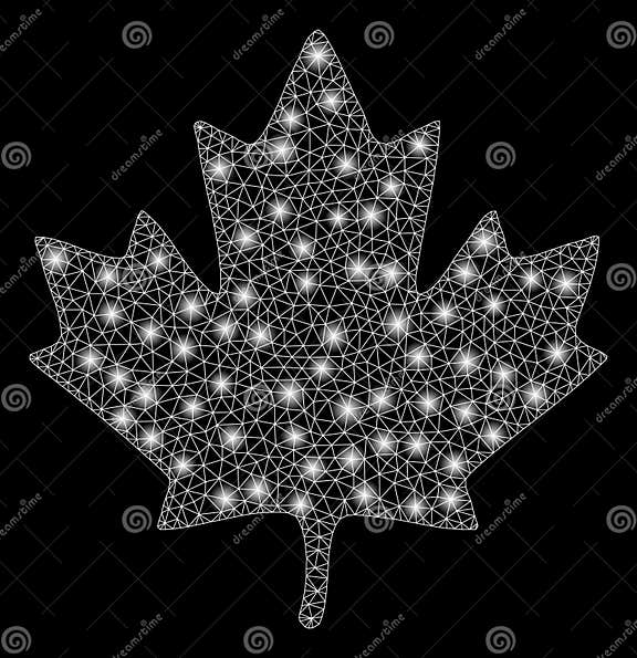 Flare Mesh Wire Frame Maple Leaf with Light Spots Stock Vector ...