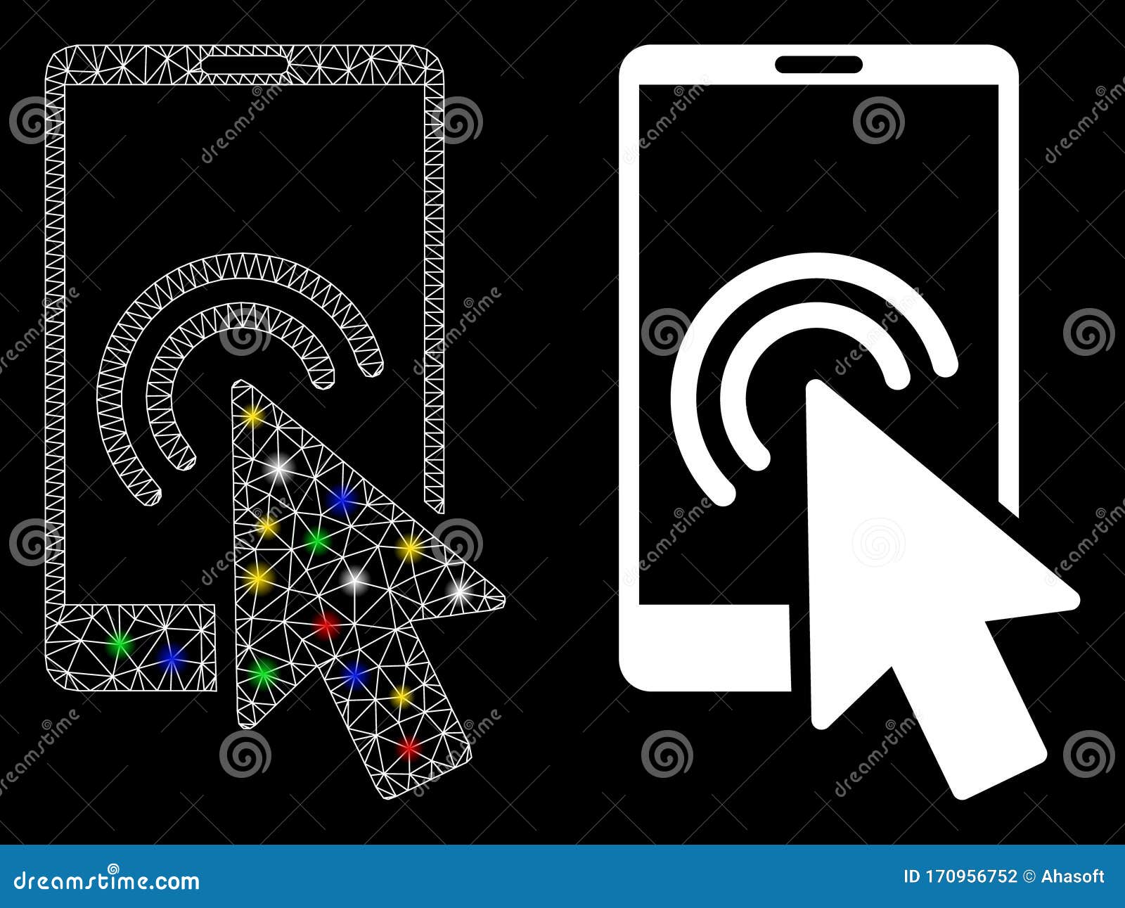 Flare Mesh Network Arrow Double Click Smartphone Icon with Flare Spots ... Flare Mesh Network Arrow Double Click Smartphone Icon with Flare Spots ...