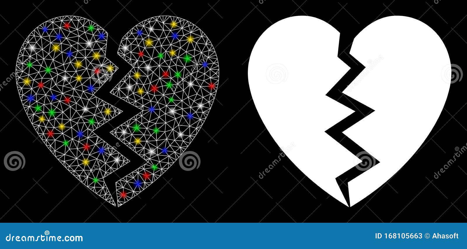Flare Mesh Network Broken Heart Icon with Flare Spots Stock Vector ... Flare Mesh Network Broken Heart Icon with Flare Spots Stock Vector ...