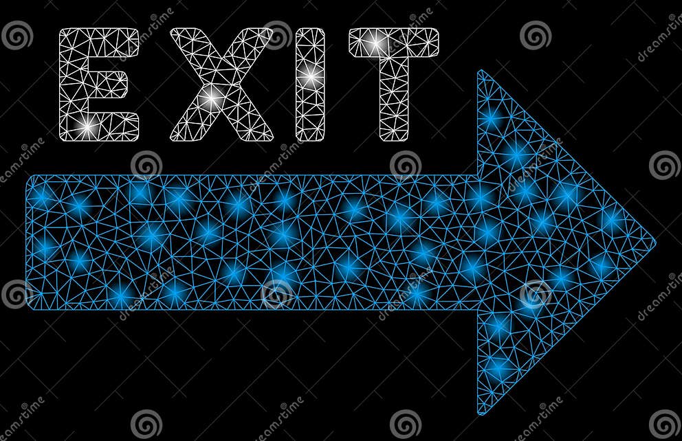Flare Mesh Network Exit Arrow with Flare Spots Stock Vector ...