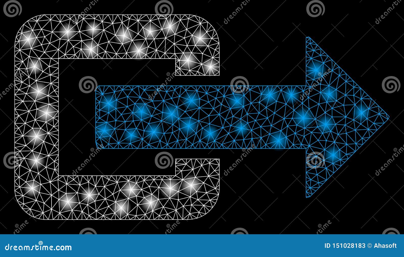 Flare Mesh Network Exit Direction with Flare Spots Stock Vector ...