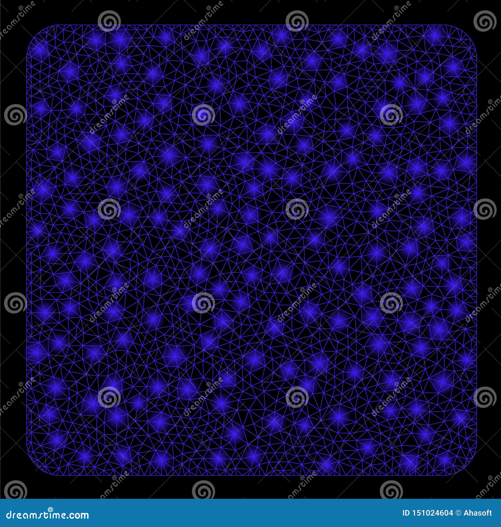 Flare Mesh Network Filled Square with Flare Spots Stock Vector ...