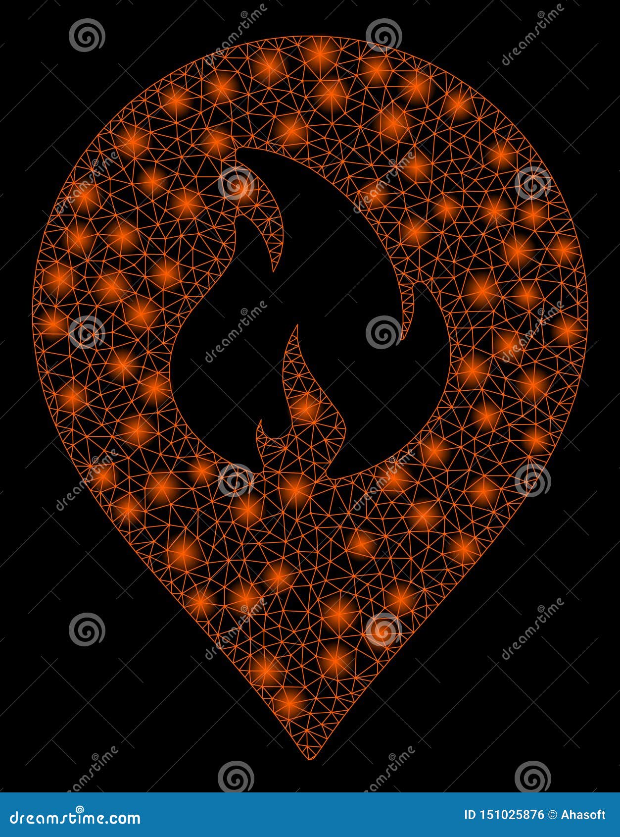 Flare Mesh Network Fire Marker with Flare Spots Stock Vector ...