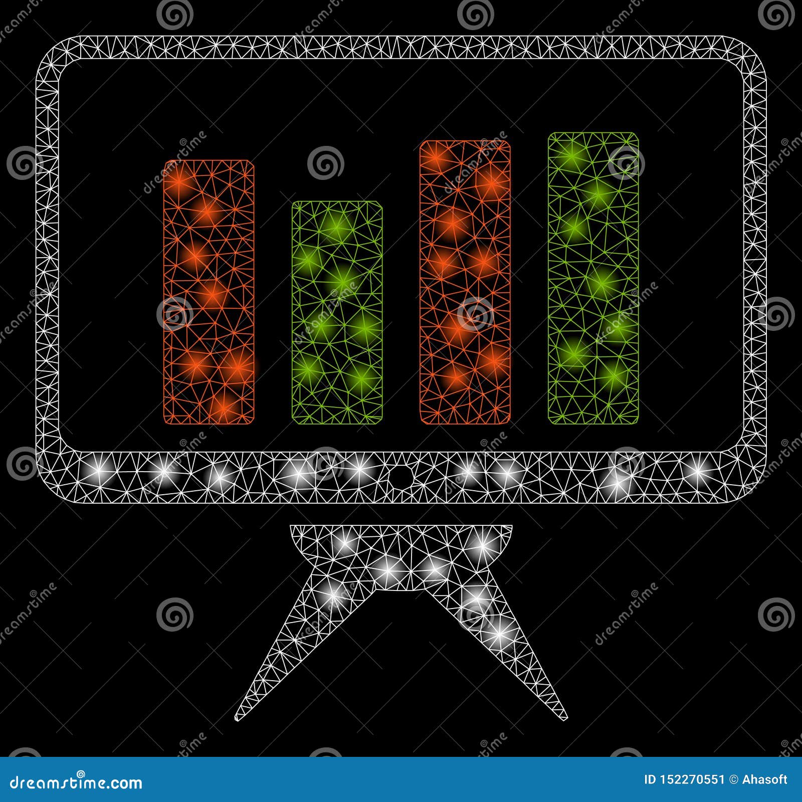 Flare Mesh Network Graph Monitoring with Flare Spots Stock Vector ...