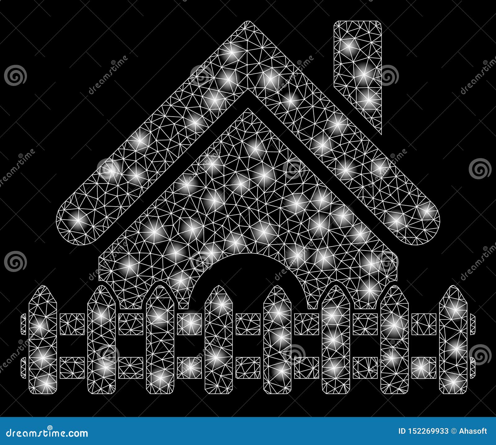 Flare Mesh Network Home Fence with Flare Spots Stock Vector ...