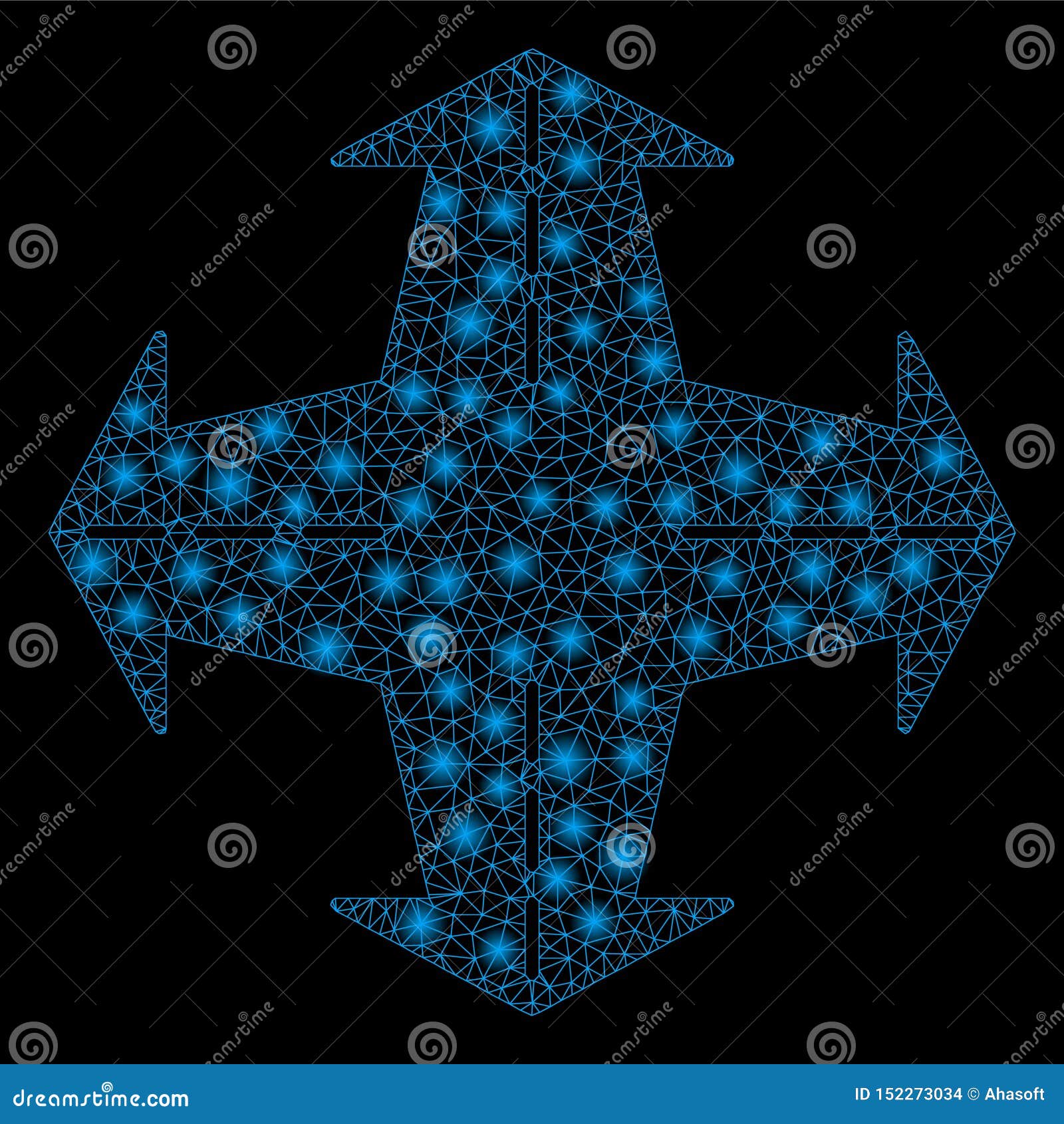 Flare Mesh Network Intersection Directions with Flare Spots Stock ...