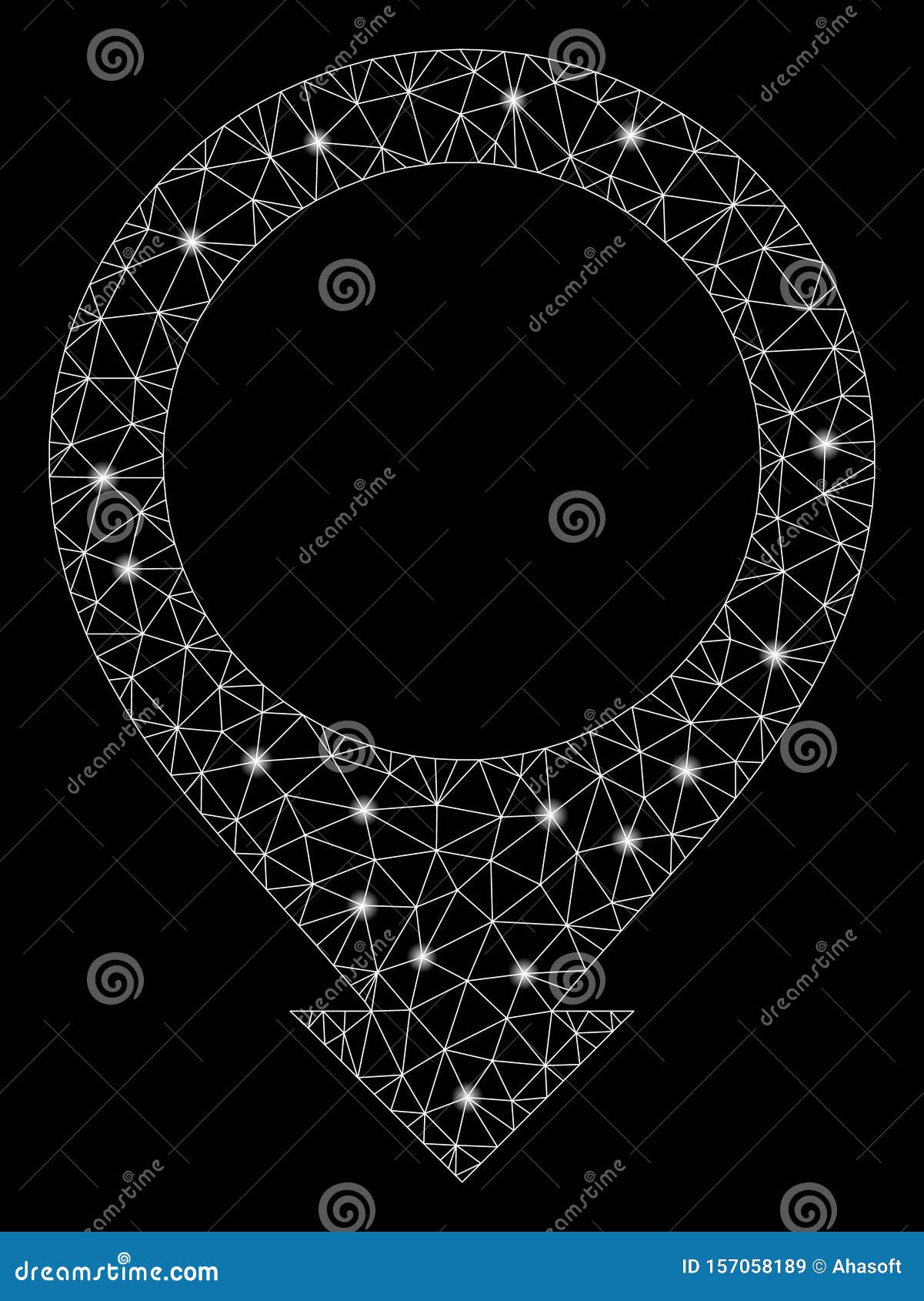 Flare Mesh Network Map Pointer with Flare Spots Stock Vector ...