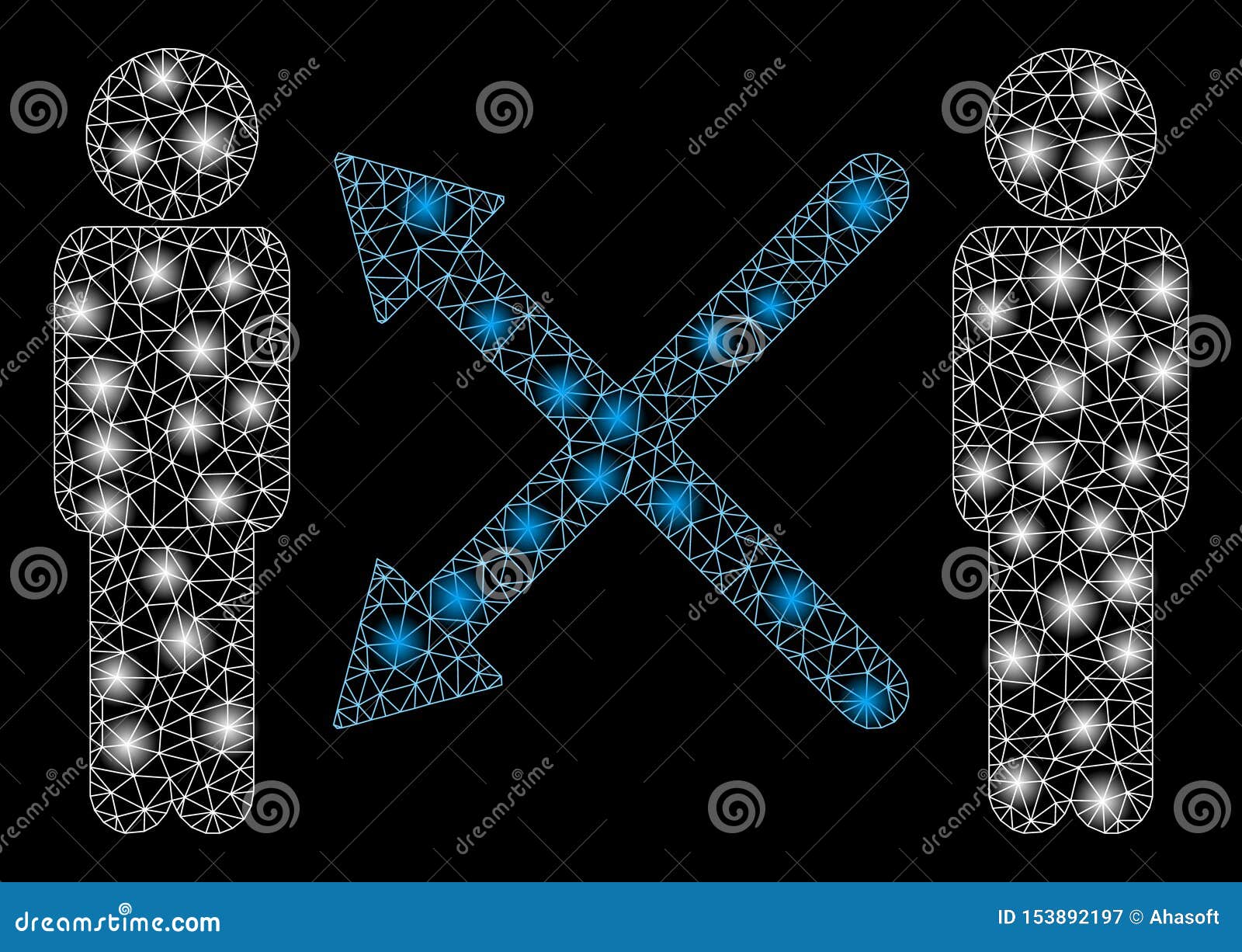 Flare Mesh Network Men Exchange Arrows with Flare Spots Stock Vector ...