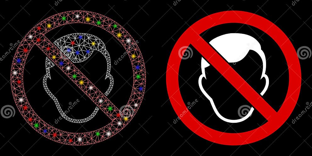 Flare Mesh Network No Face Icon with Flare Spots Stock Vector ...