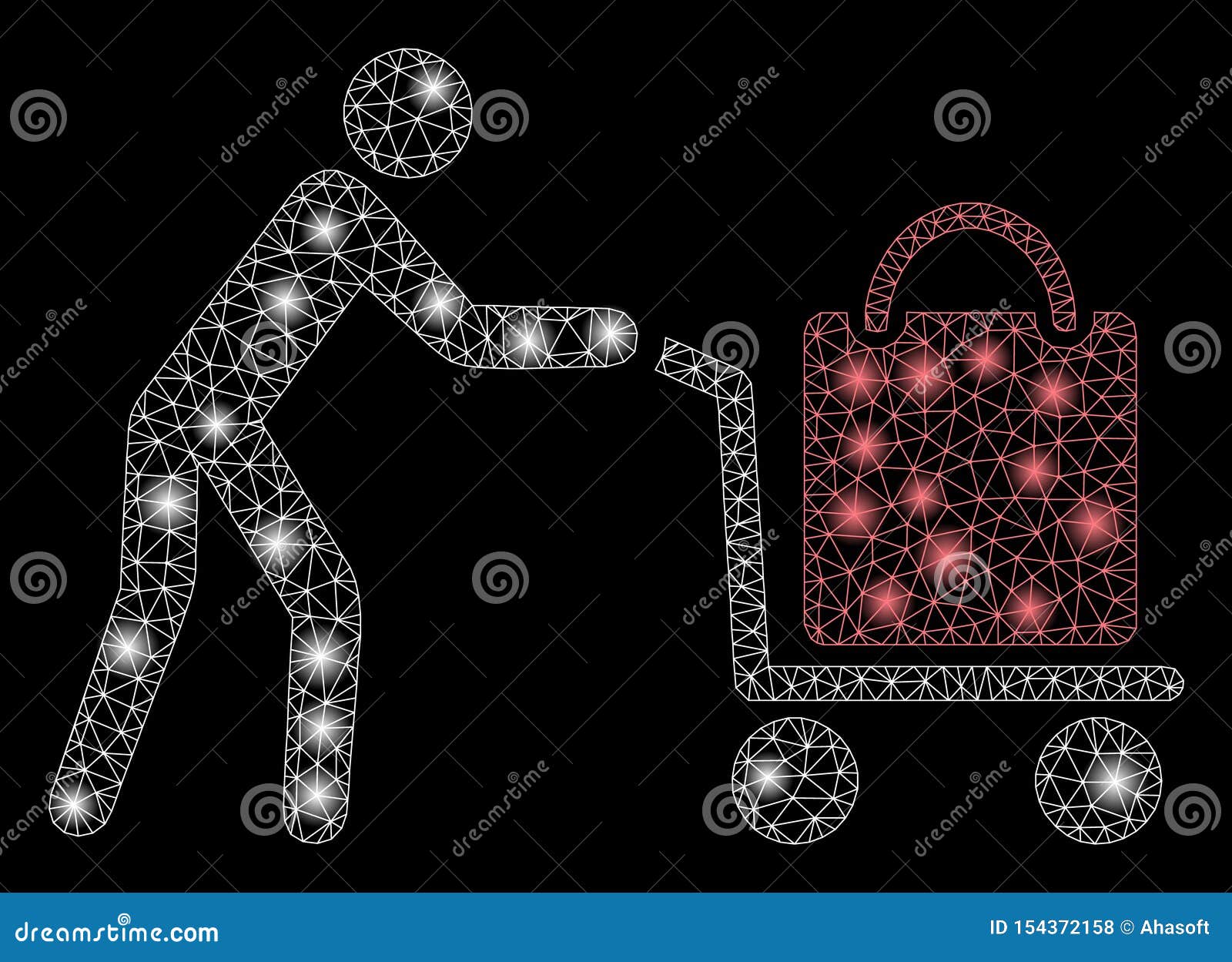 Flare Mesh Network Passenger Trolley with Flare Spots Stock Vector ...
