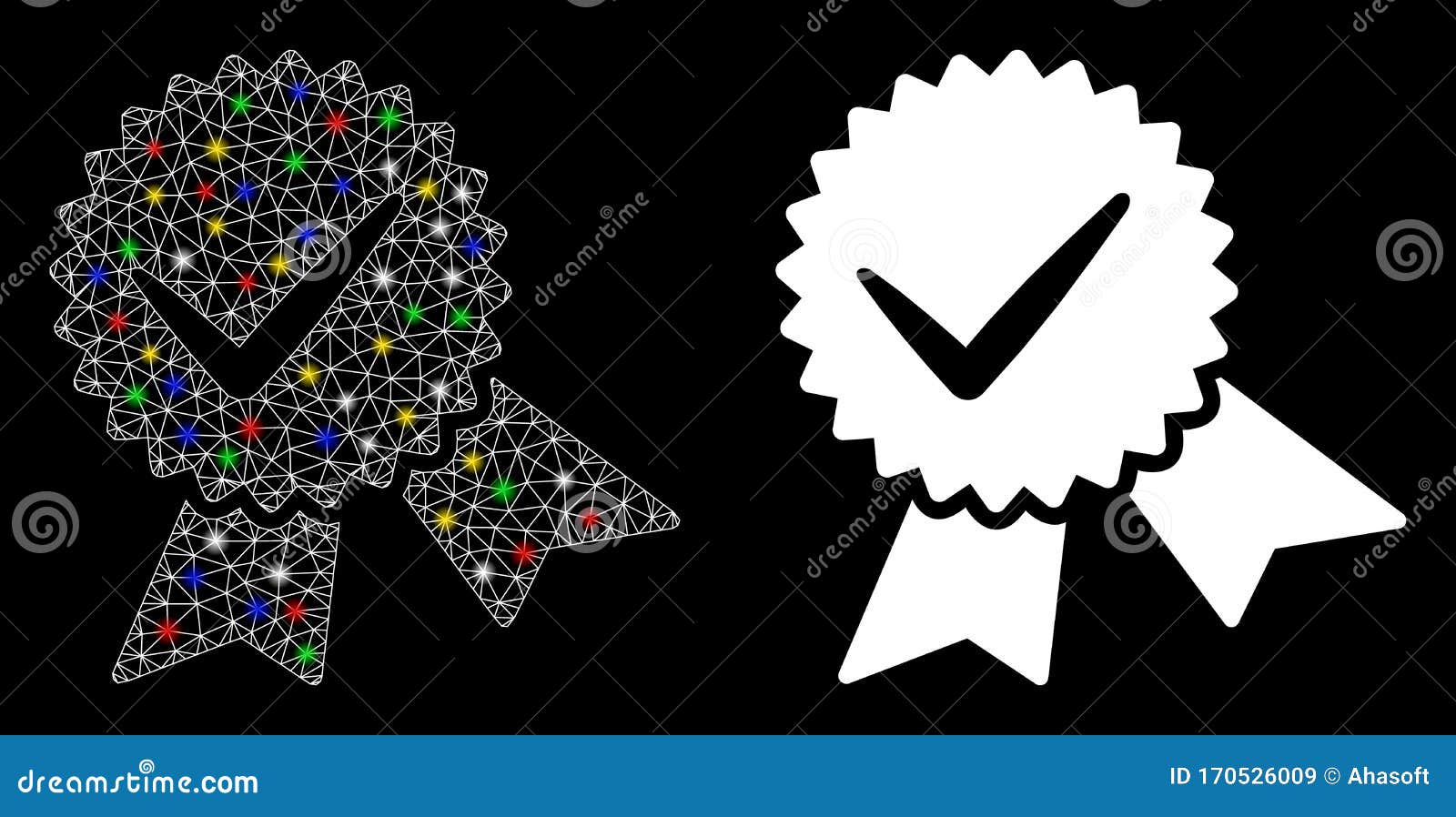 Flare Mesh Network Quality Icon with Flare Spots Stock Vector ...