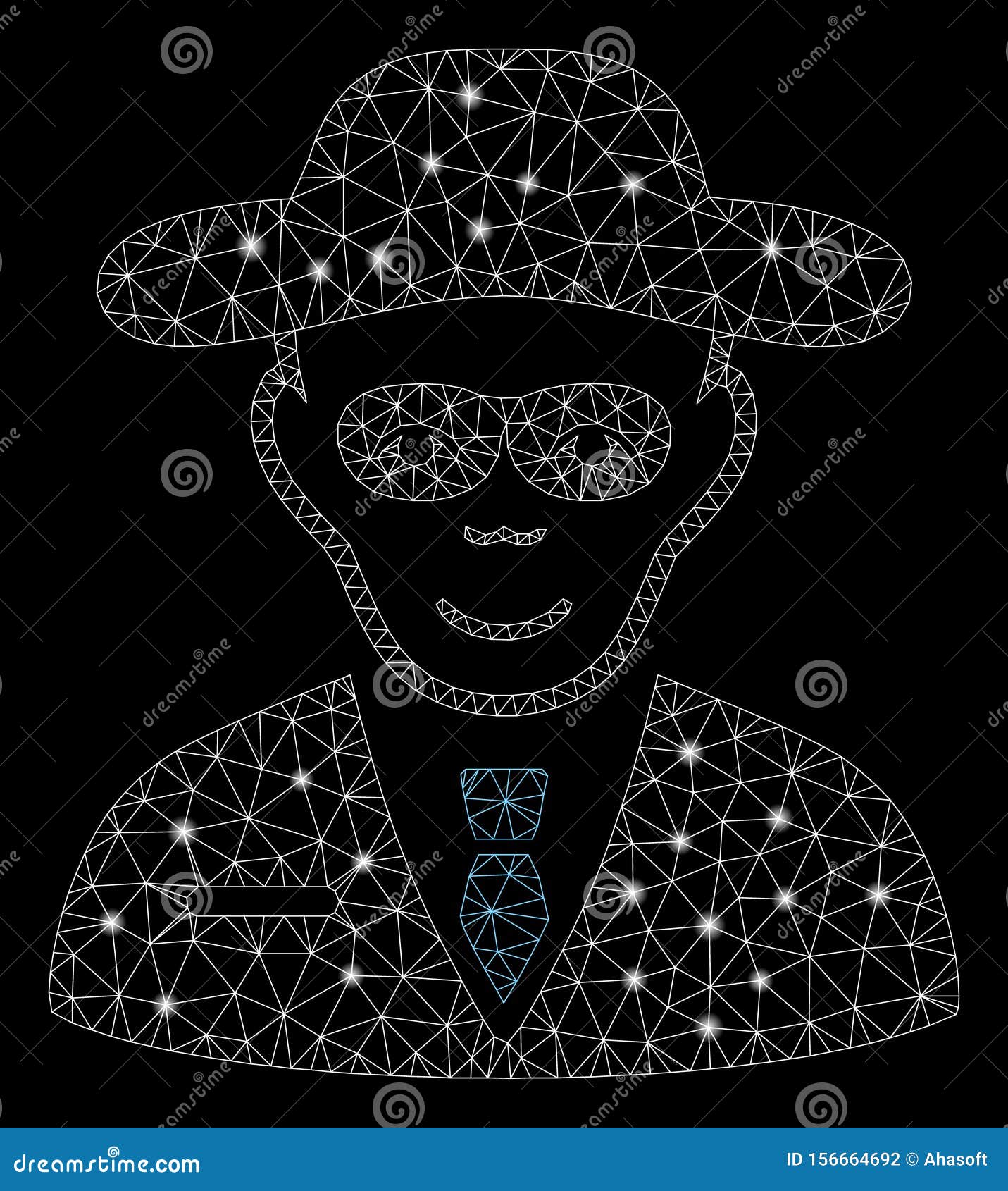 Flare Mesh Network Security Agent with Flare Spots Stock Vector ...