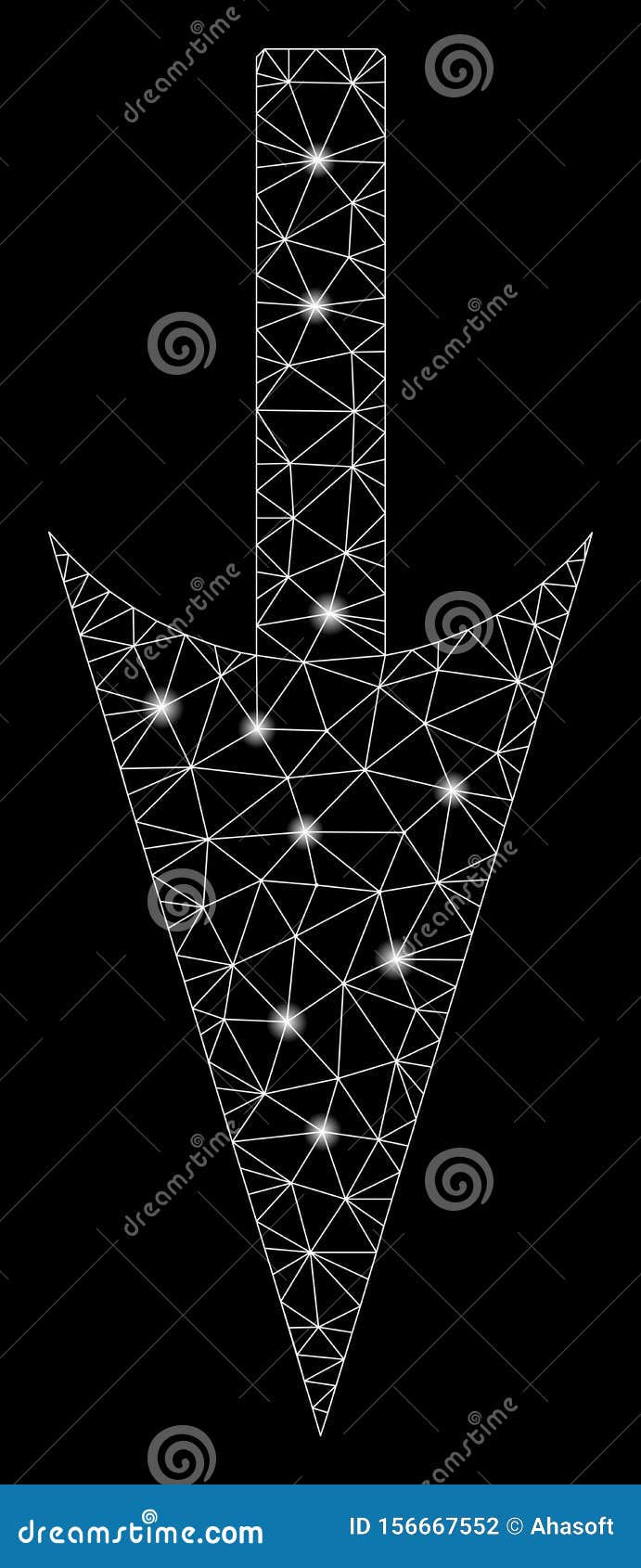 Flare Mesh Network Sharp Down Arrow with Flare Spots Stock Vector ... Flare Mesh Network Sharp Down Arrow with Flare Spots Stock Vector ...