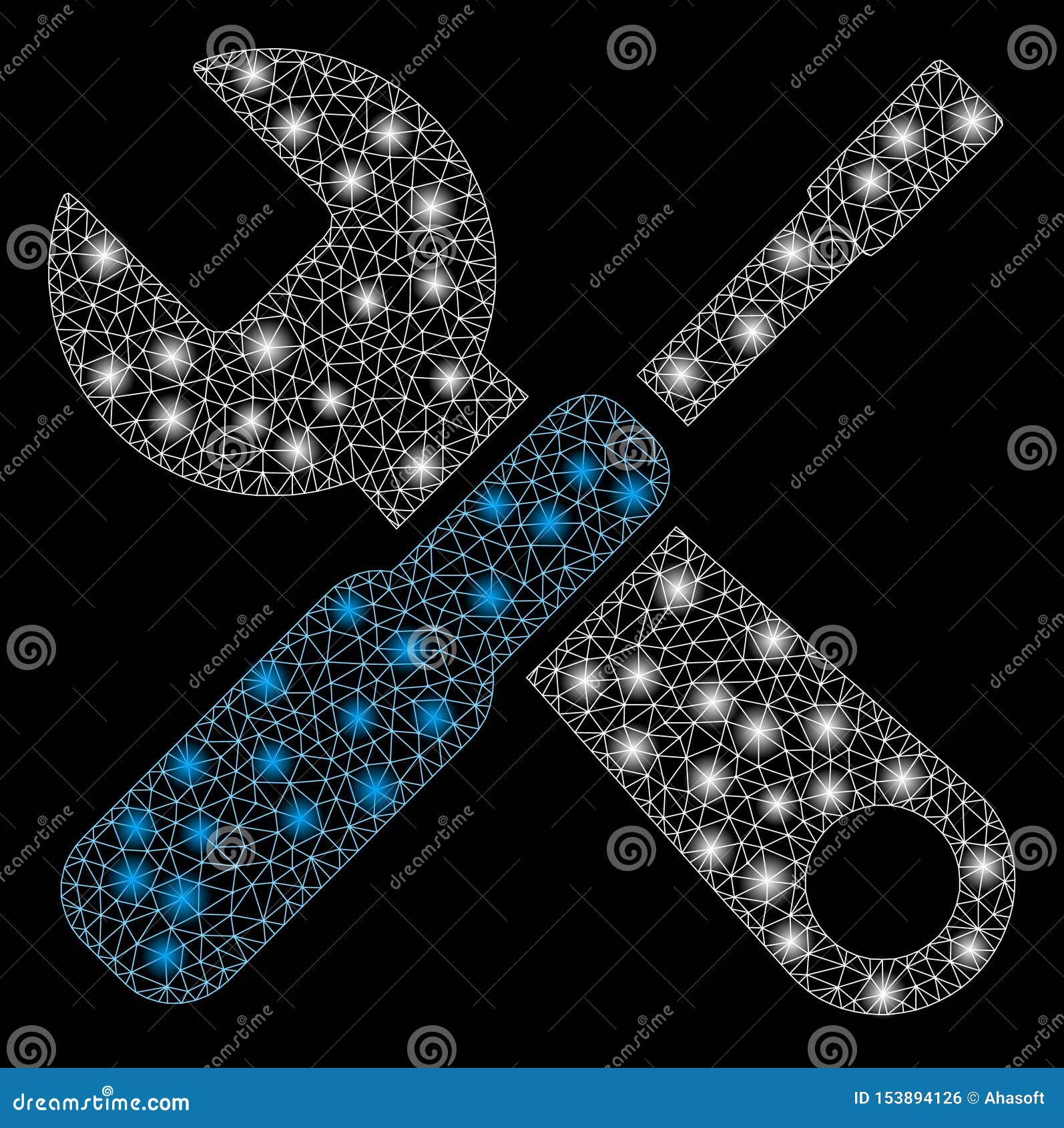 Flare Mesh Network Tools with Flare Spots Stock Vector - Illustration ...