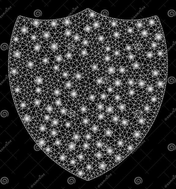 Flare Mesh Network Shield with Flare Spots Stock Vector - Illustration ...