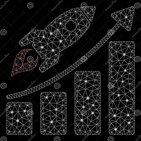 Flare Mesh Wire Frame Startup Rocket Growth Chart with Flare Spots ... Flare Mesh Wire Frame Startup Rocket Growth Chart with Flare Spots ...
