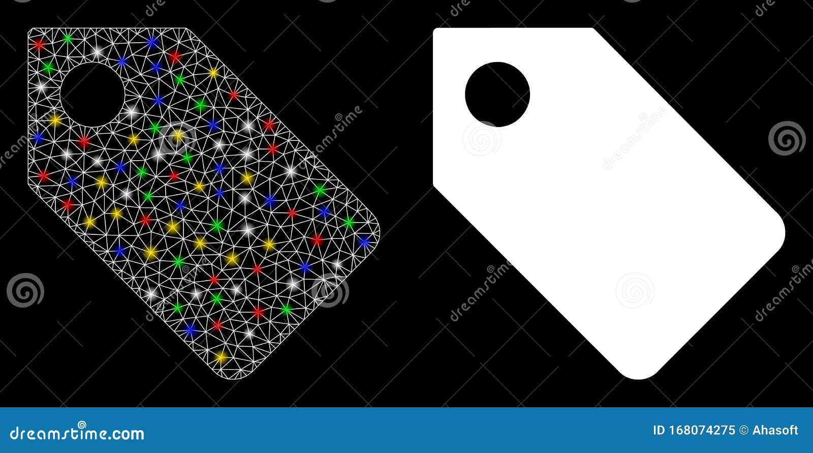 Flare Mesh 2D Tag Icon with Flare Spots Stock Illustration ...