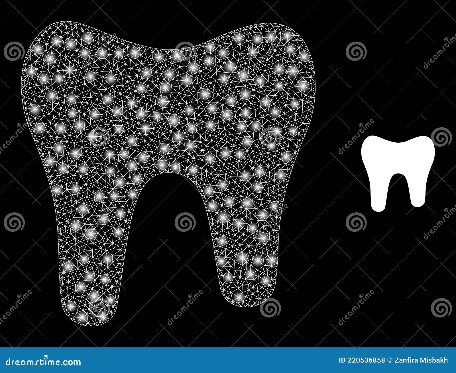 Flare Mesh Tooth with Glare Spots Stock Vector - Illustration of ...