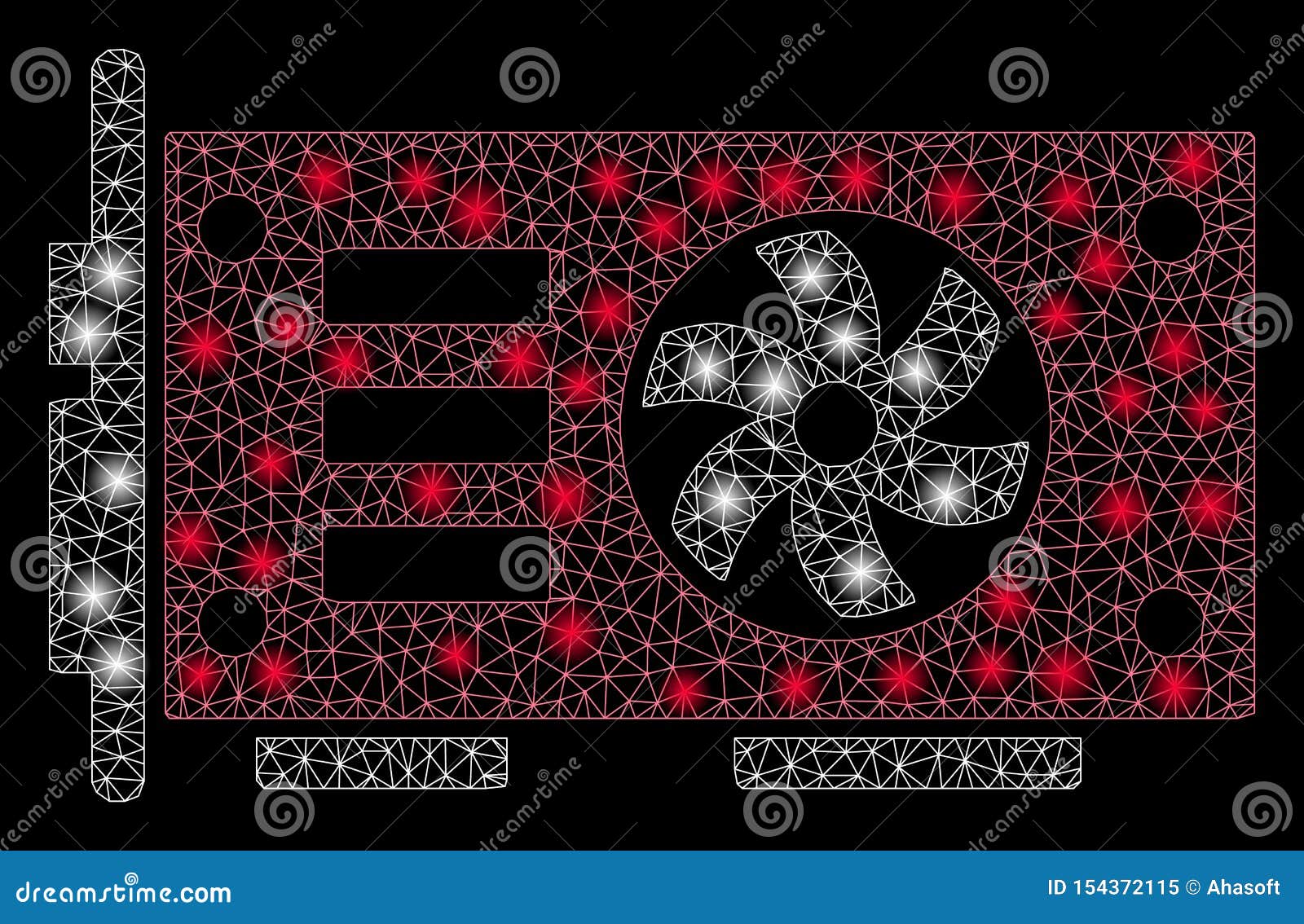 Flare Mesh 2D Video Graphics GPU Card with Flare Spots Stock Vector ...