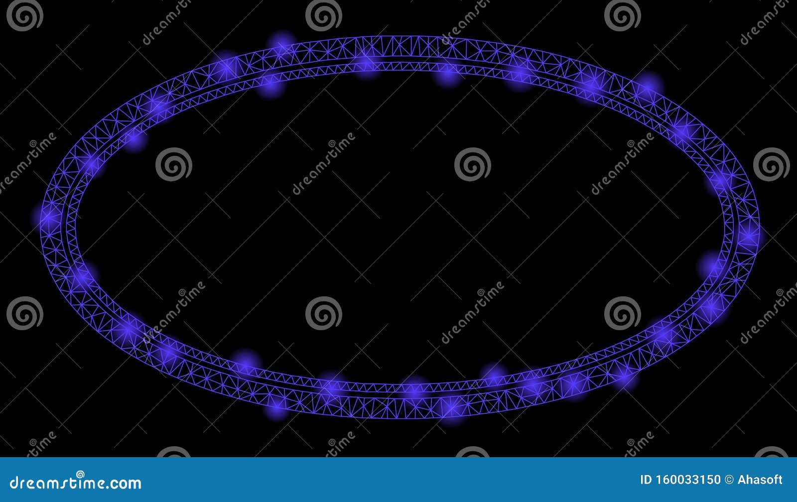 Double Oval Frame With Floral Elements Hand Drawn Raster Illustration ...