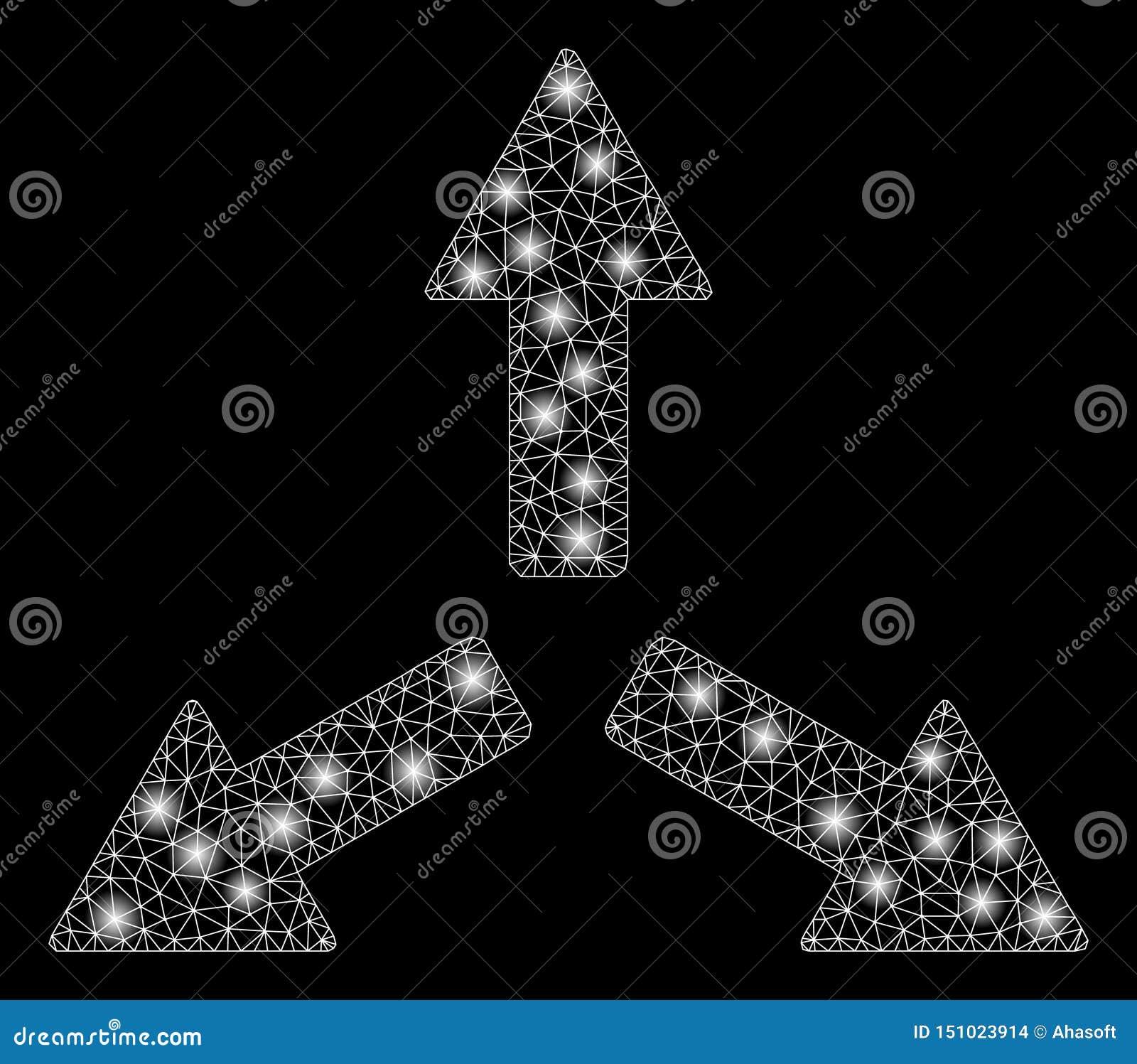 Flare Mesh Wire Frame Expand Arrows with Flare Spots Stock Vector ...