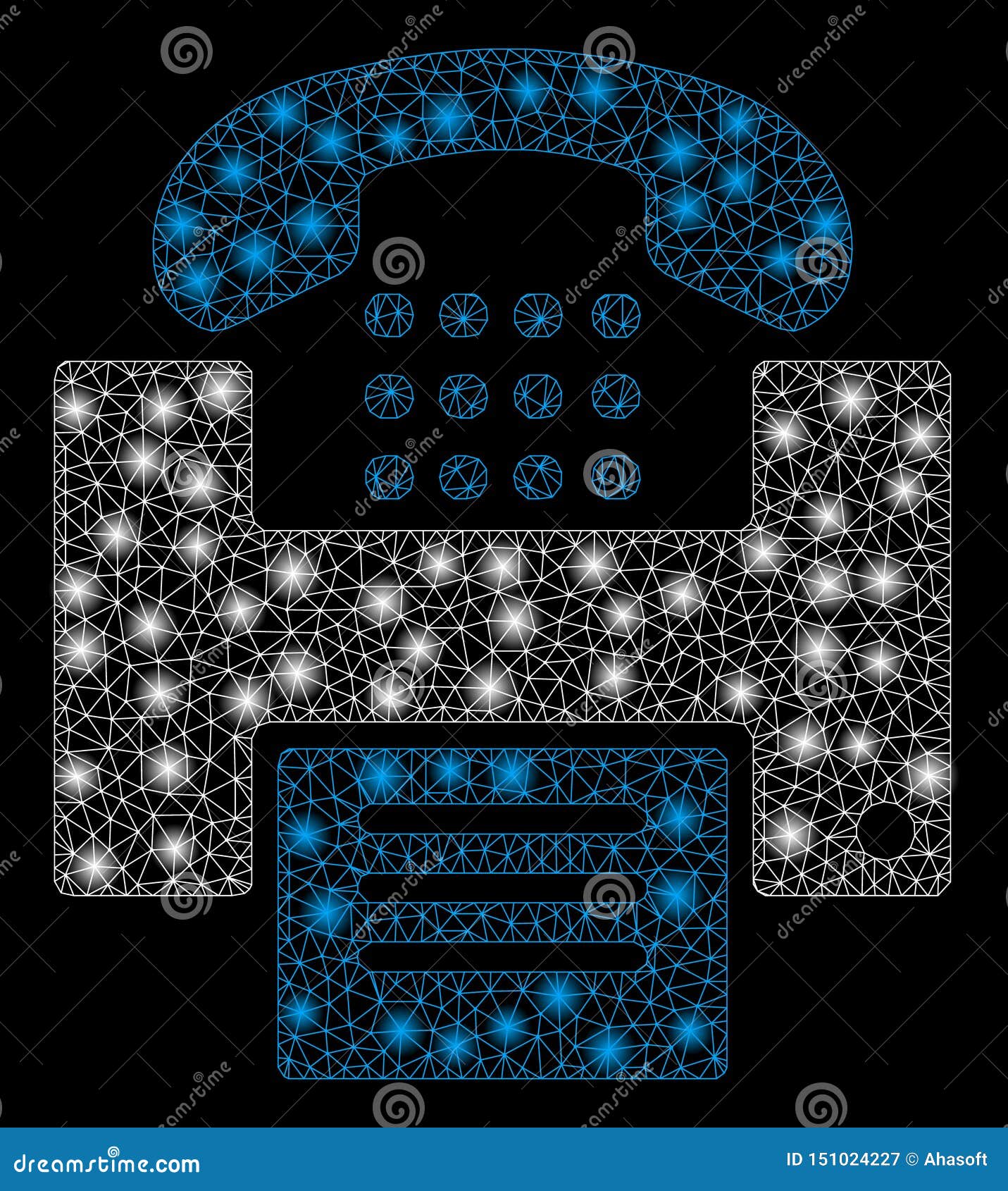 Flare Mesh Wire Frame Fax with Flare Spots Stock Vector - Illustration ...