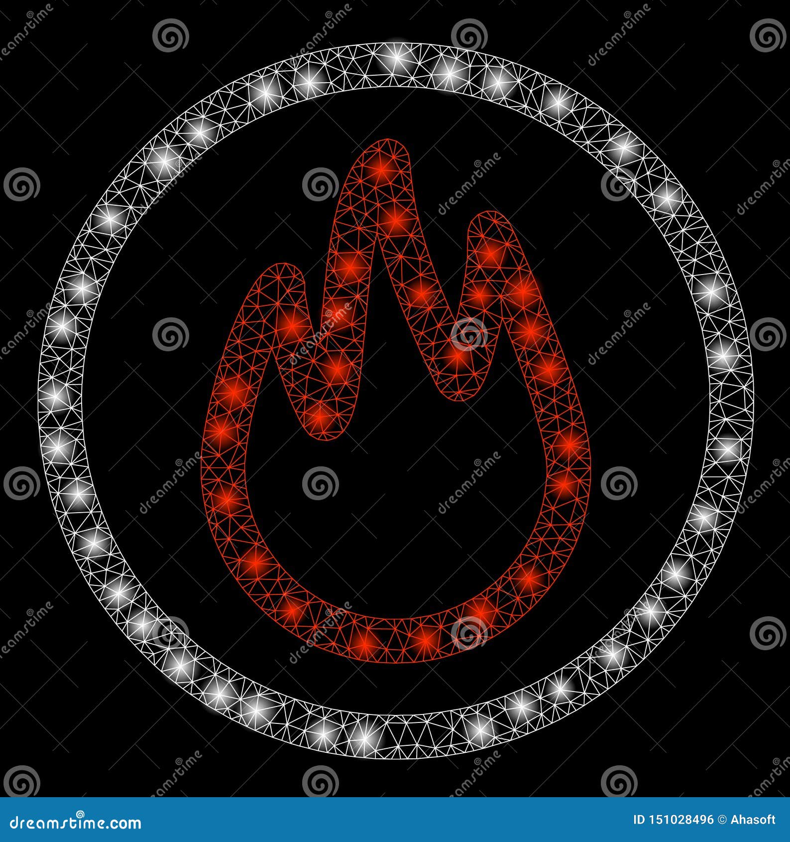 Flare Mesh Wire Frame Fire with Flare Spots Stock Vector - Illustration ...