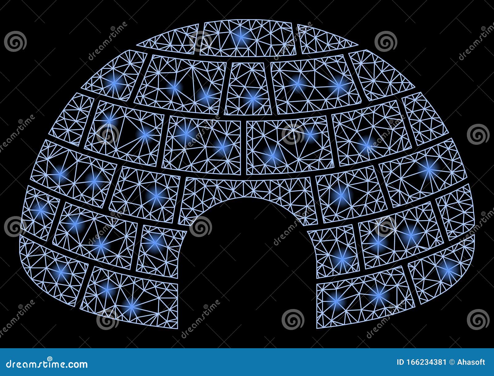 Flare Mesh Wire Frame Igloo with Flare Spots Stock Vector ...