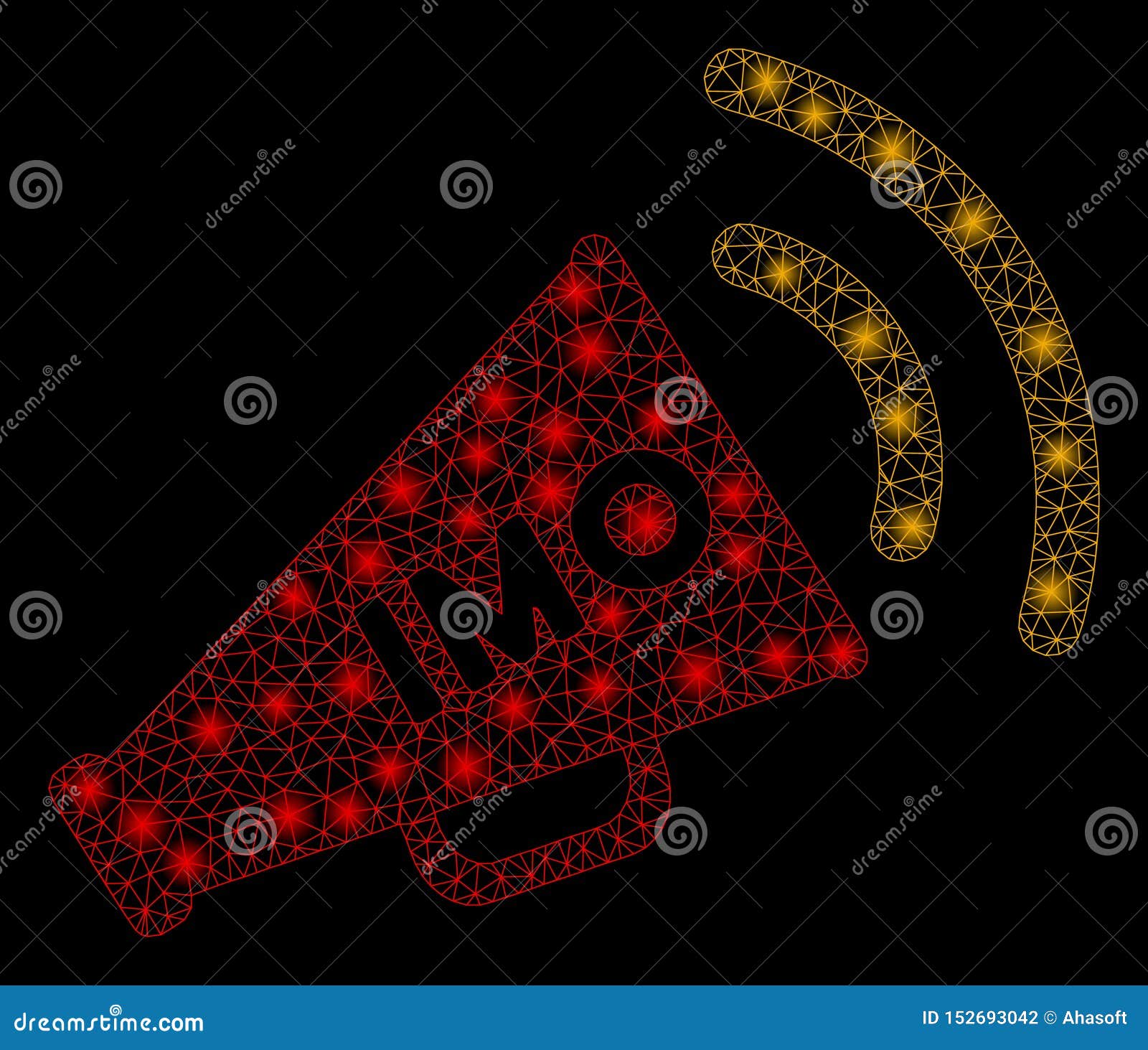 Flare Mesh Wire Frame IMO Megaphone Alert with Flare Spots Stock Vector ... Flare Mesh Wire Frame IMO Megaphone Alert with Flare Spots Stock Vector ...