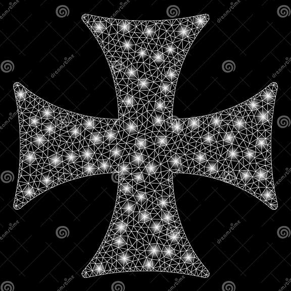 Flare Mesh Wire Frame Maltese Cross with Flare Spots Stock Vector ...