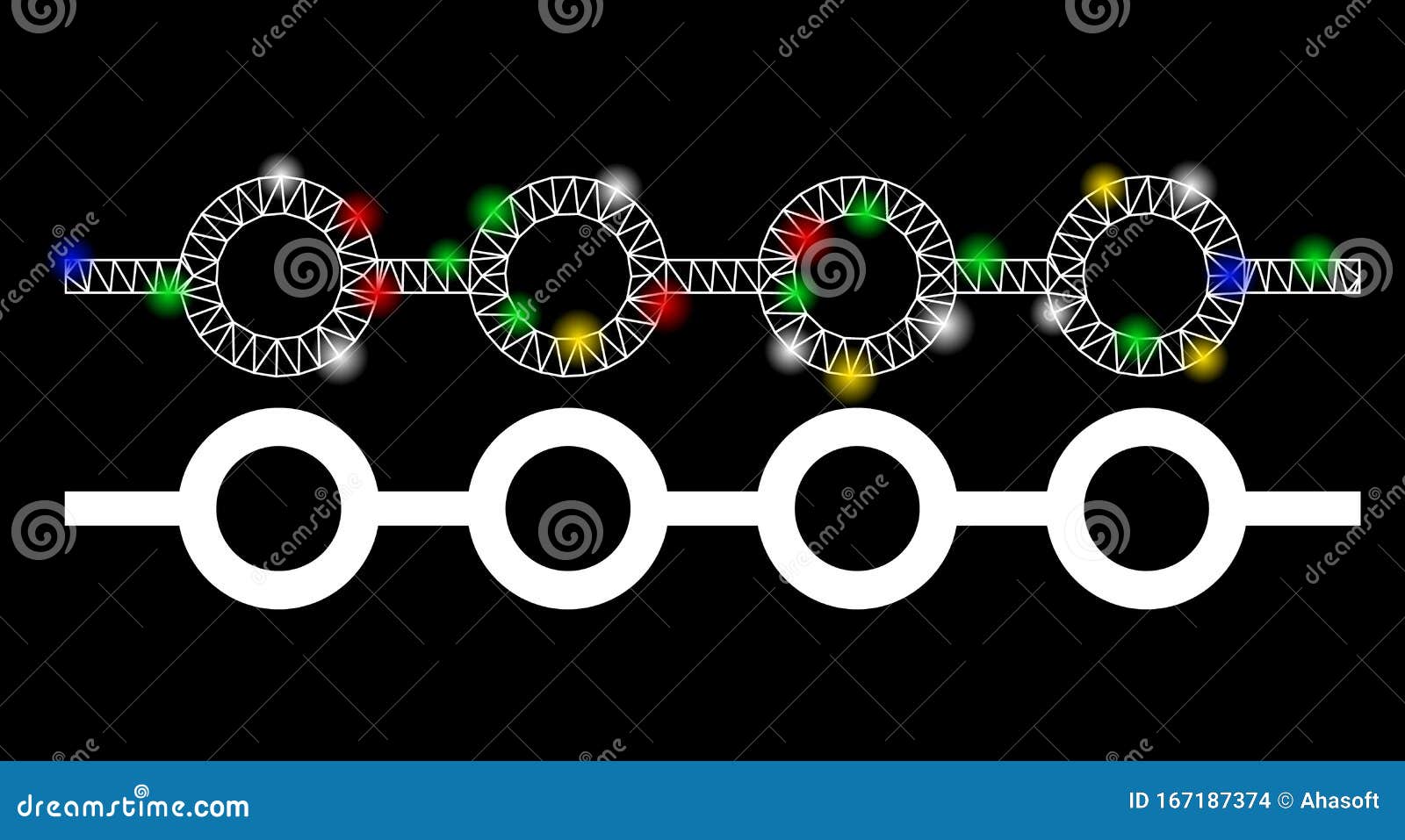 Flare Mesh Wire Frame Marked Line Icon with Flare Spots Stock Vector ...