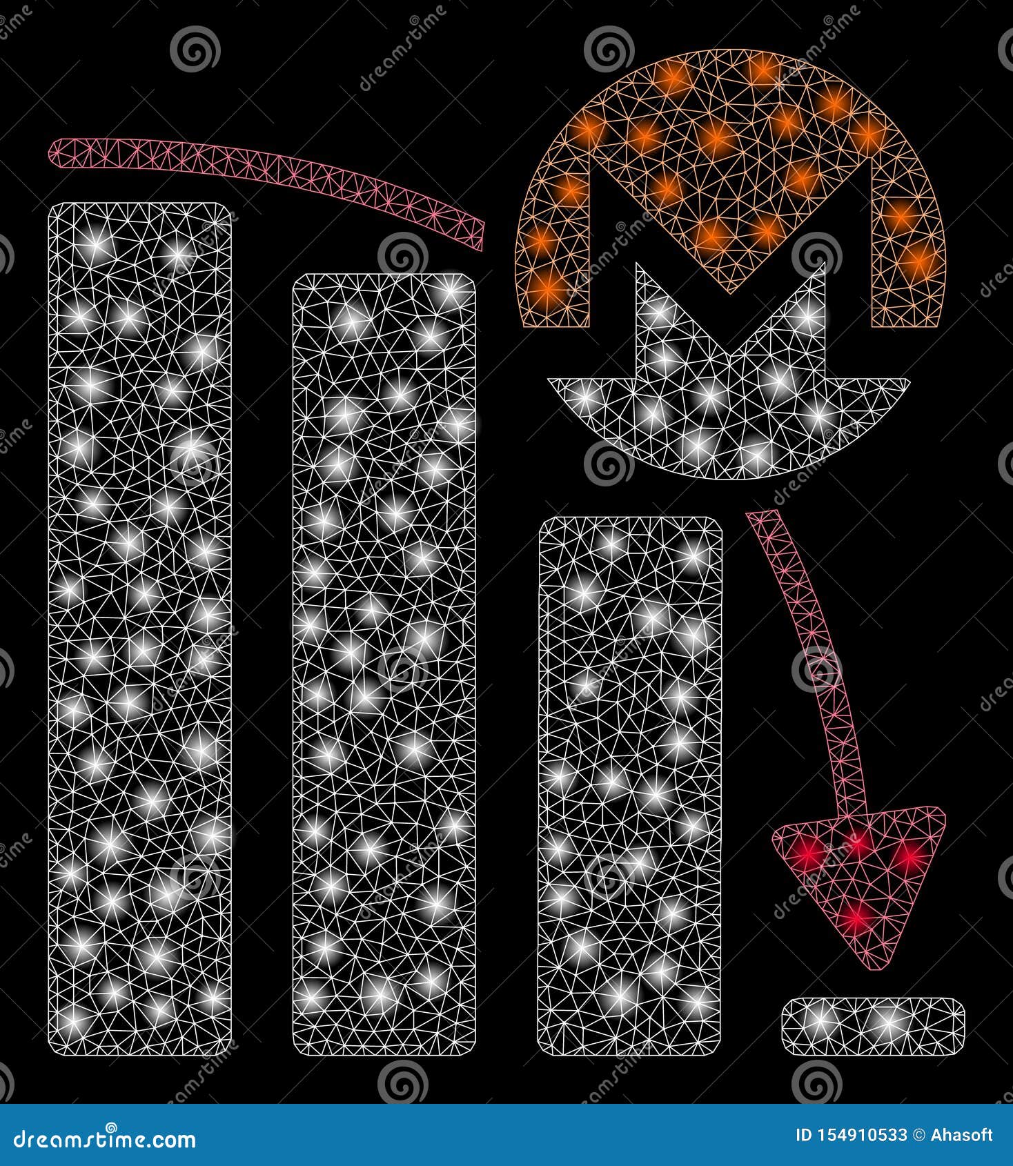 Flare Mesh Wire Frame Monero Falling Acceleration Chart with Light ... Flare Mesh Wire Frame Monero Falling Acceleration Chart with Light ...