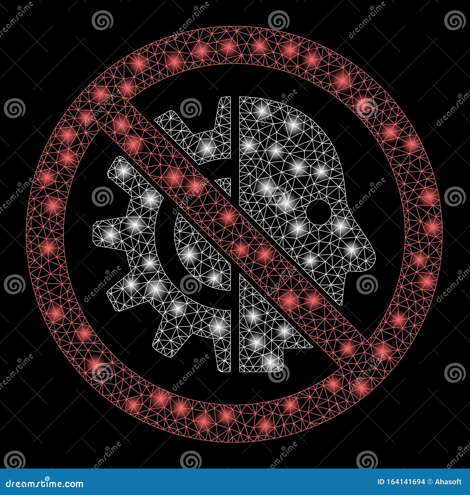 Flare Mesh Wire Frame No Cyborgs with Light Spots Stock Illustration ...