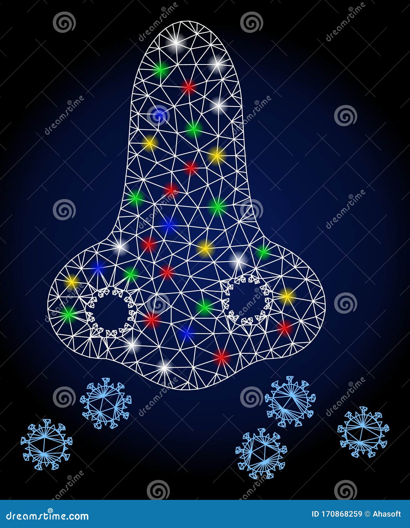 Flare Mesh Wire Frame Nose Flu Sikness with Flare Spots Stock Vector ...