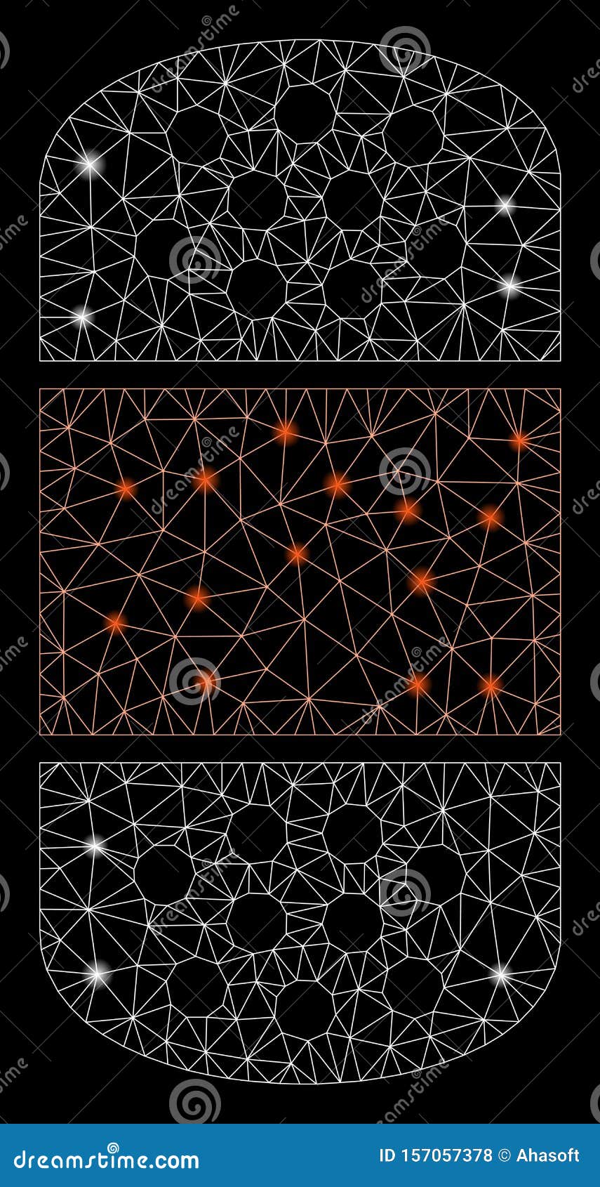 Flare Mesh Wire Frame Plaster with Flare Spots Stock Vector ...