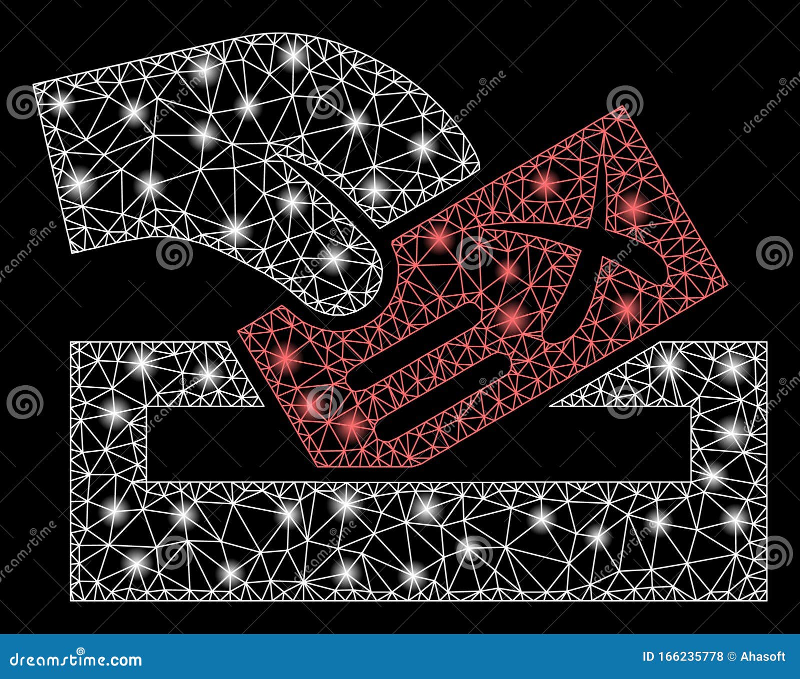 Flare Mesh Wire Frame Protest Poll with Flare Spots Stock Vector ...