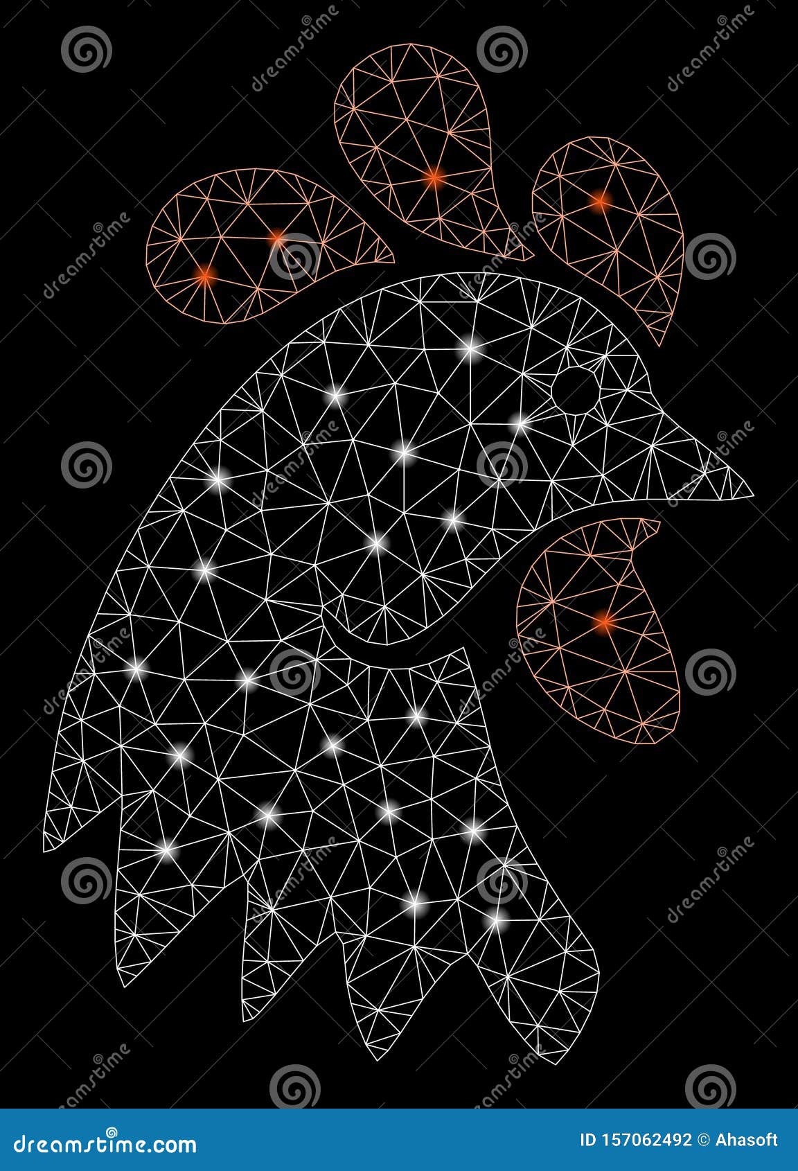 Flare Mesh Wire Frame Rooster Head with Flare Spots Stock Vector ... Flare Mesh Wire Frame Rooster Head with Flare Spots Stock Vector ...