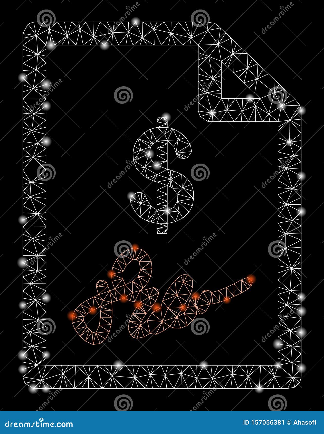 Flare Mesh Wire Frame Signed Invoice with Flare Spots Stock Vector ... Flare Mesh Wire Frame Signed Invoice with Flare Spots Stock Vector ...
