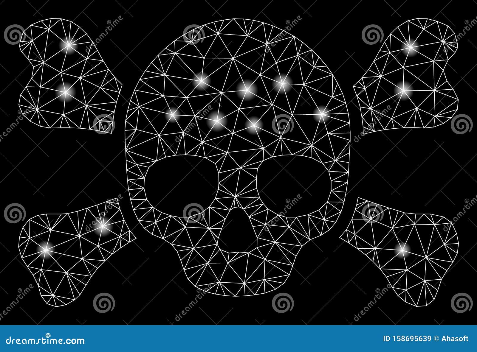 Flare Mesh Wire Frame Skull Crossbones with Flare Spots Stock Vector ... Flare Mesh Wire Frame Skull Crossbones with Flare Spots Stock Vector ...