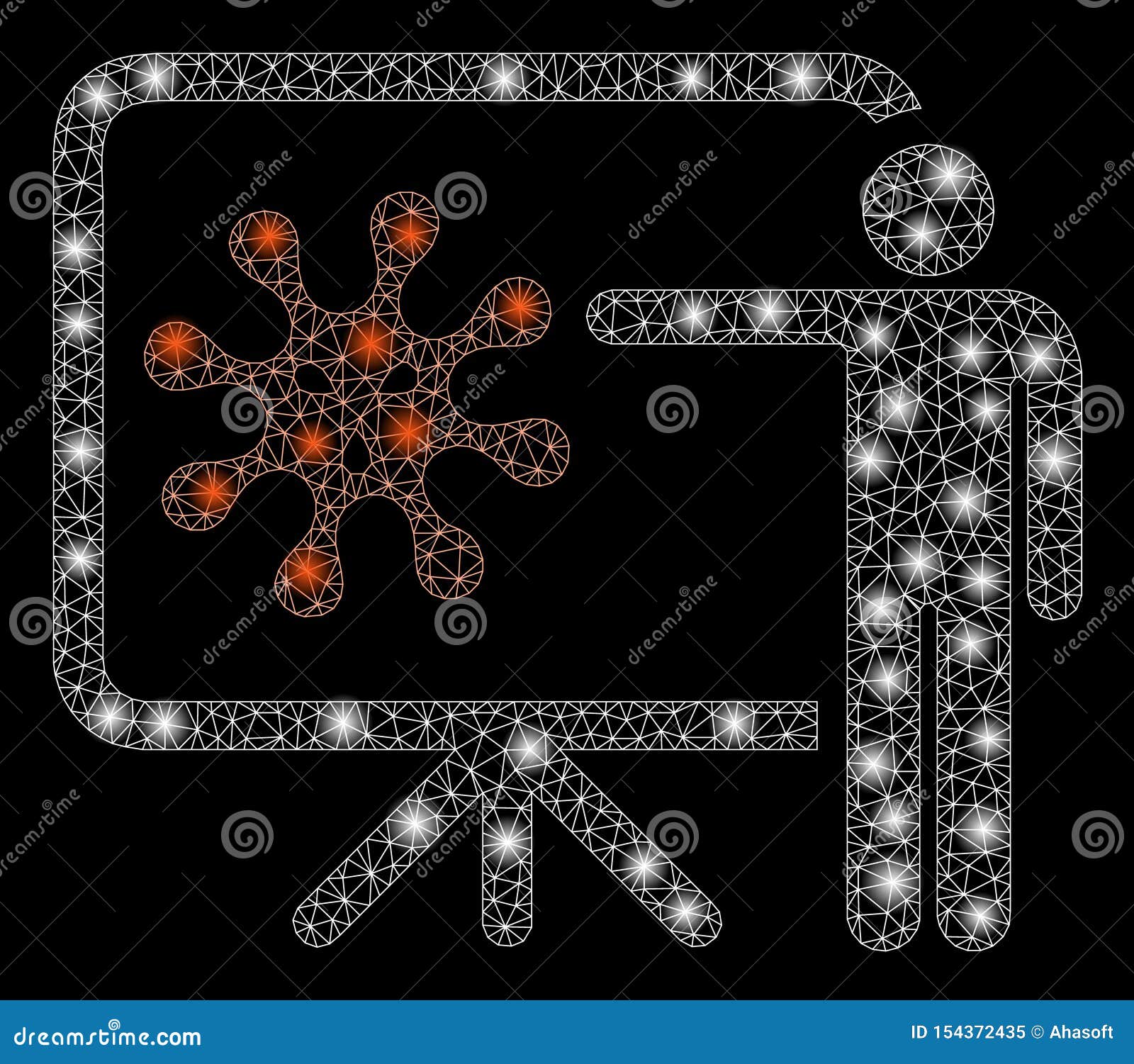 Flare Mesh Wire Frame Virus Report with Flare Spots Stock Vector ... Flare Mesh Wire Frame Virus Report with Flare Spots Stock Vector ...