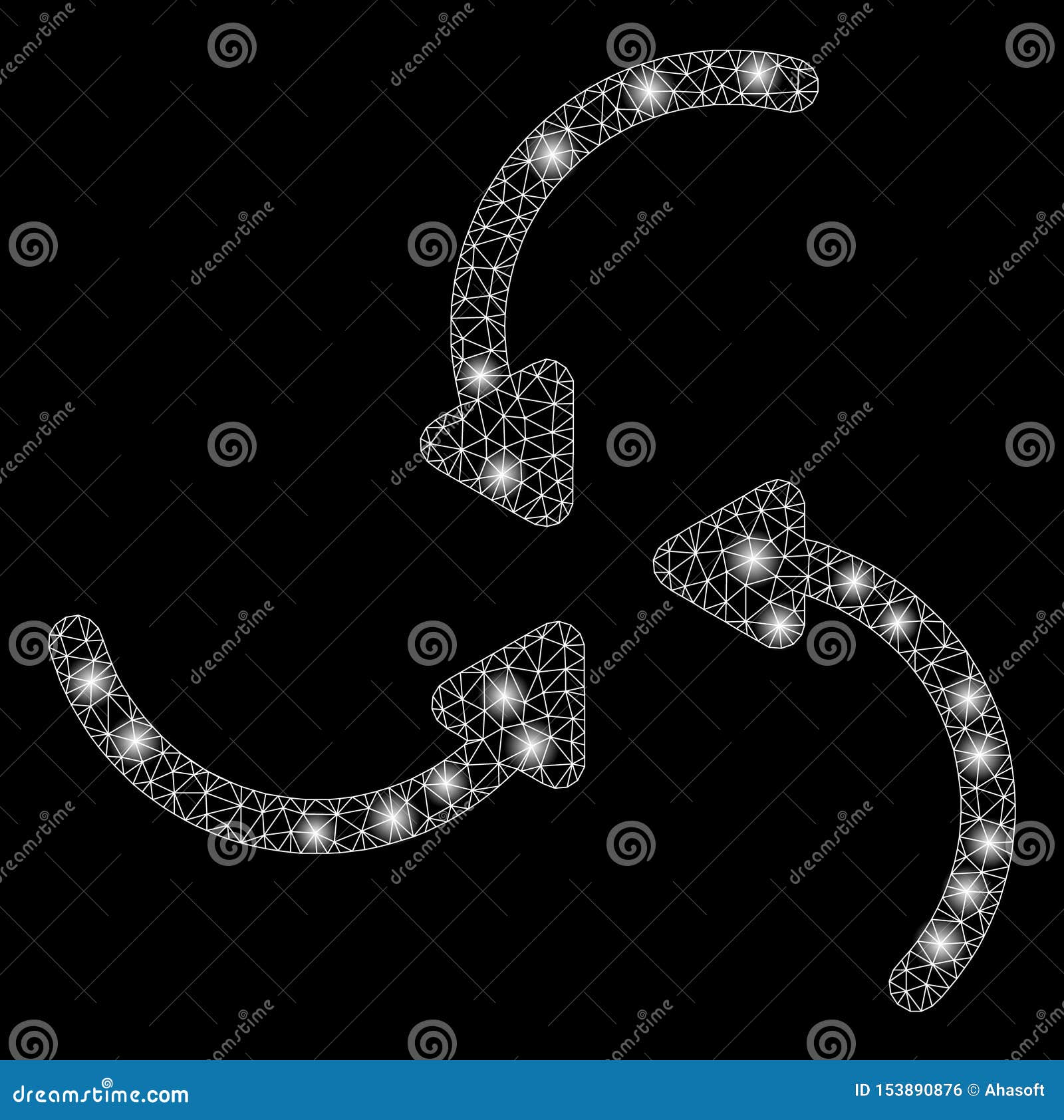 Flare Mesh Wire Frame Vortex Arrows with Flare Spots Stock Vector ...